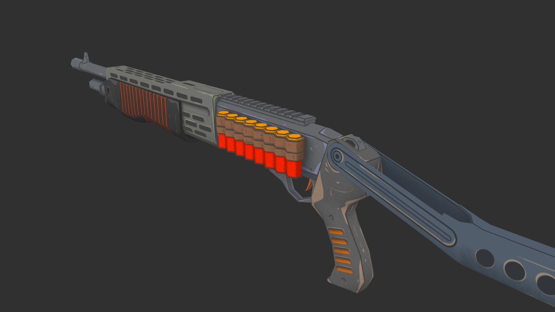 Spas Gun - 3D model by SamanPolyArt [545b1cd] - Sketchfab