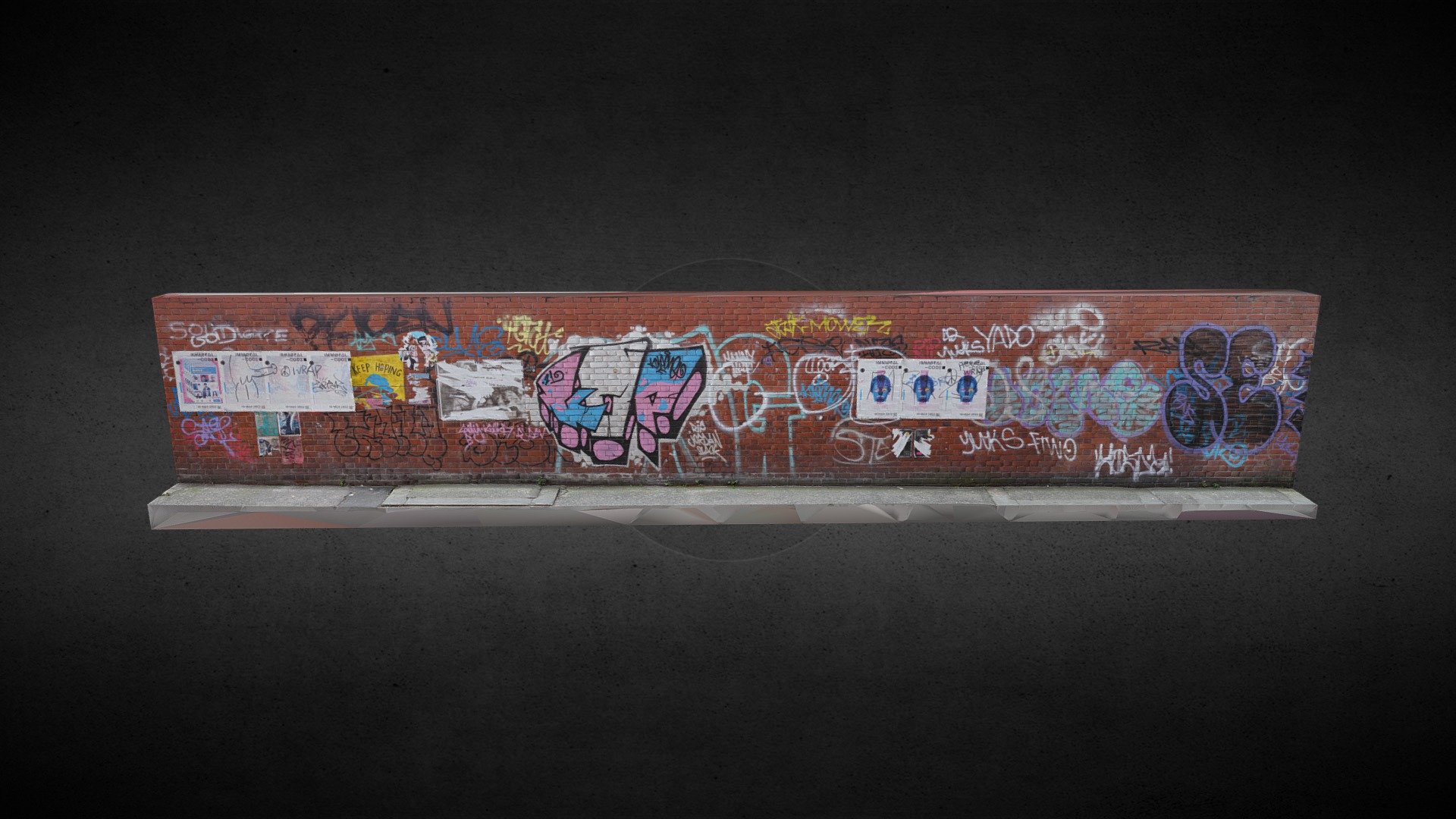 Manchester Graffiti Wall 9 - Download Free 3D model by Christians - The ...