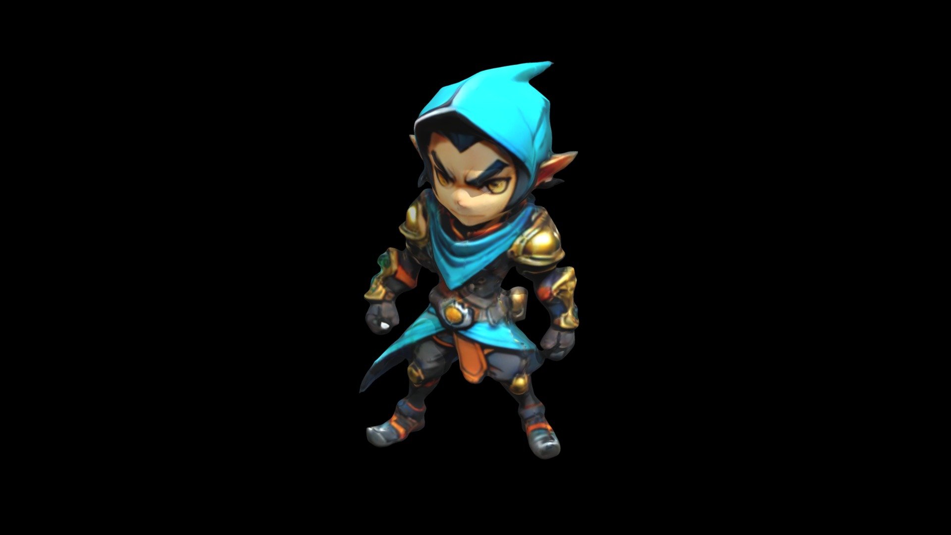 A warrior class cartoon character with a grim ex - Download Free 3D ...