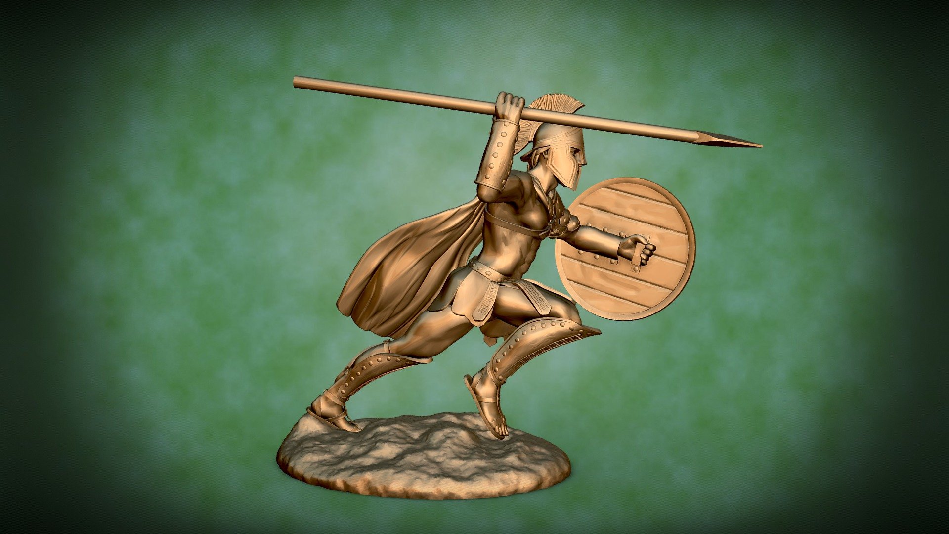 Spartan with spear - 3d printable - Download Free 3D model by Andy ...