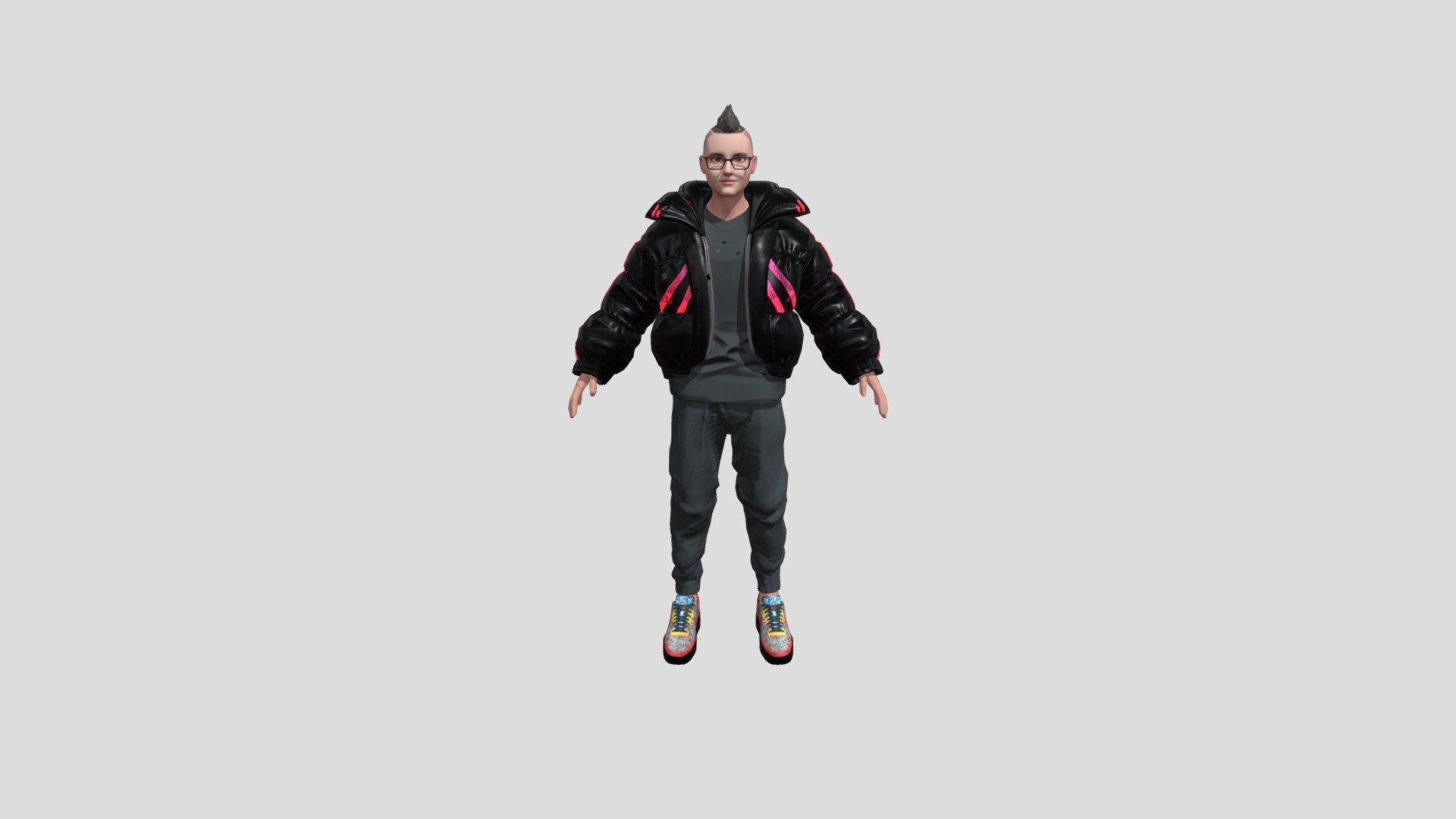 Cool kid with mohawk and red and black jacket - Download Free 3D model ...