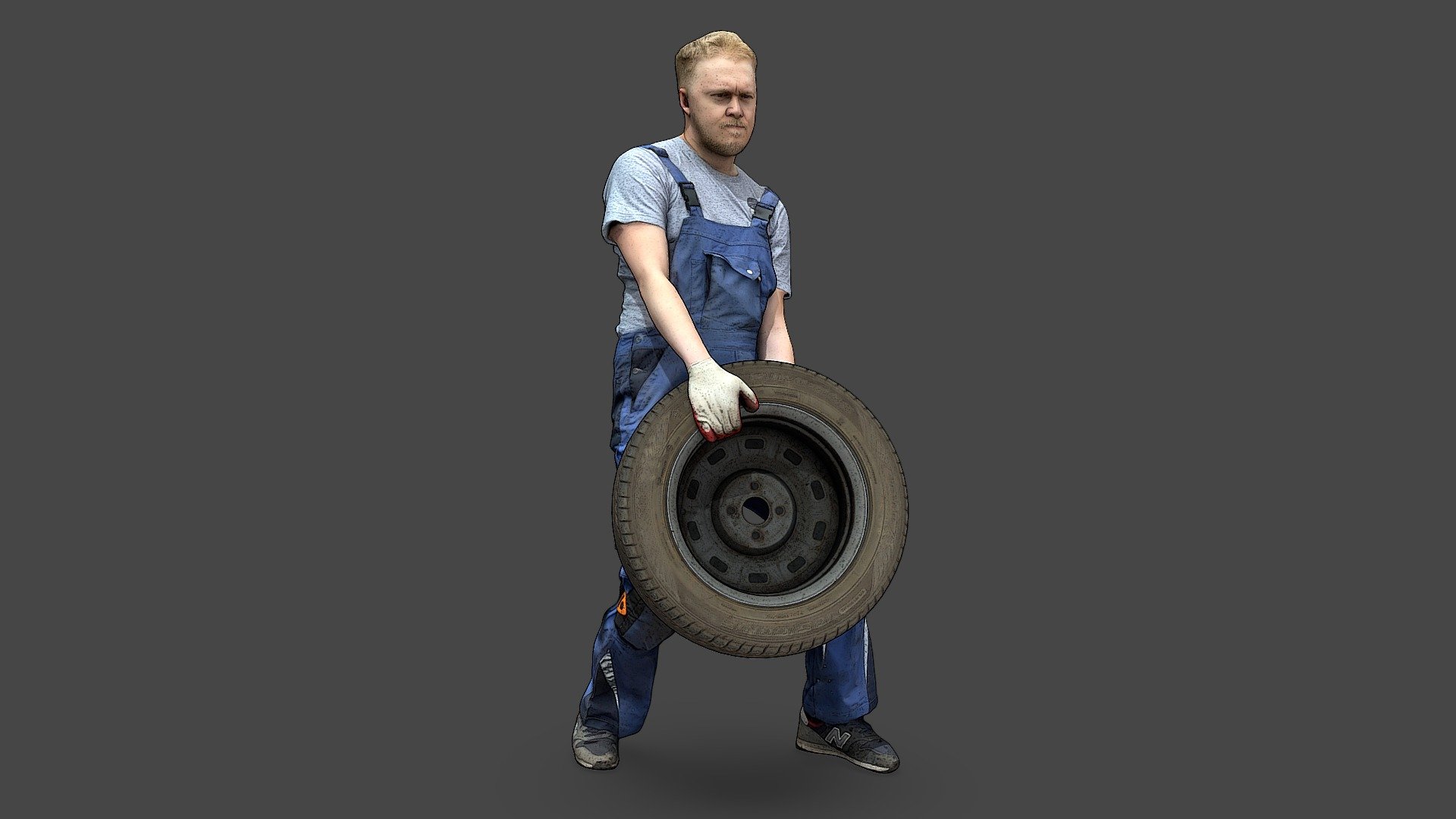 Car Mechanic Carries a Wheel - 3D model by kanistra [5473681] - Sketchfab