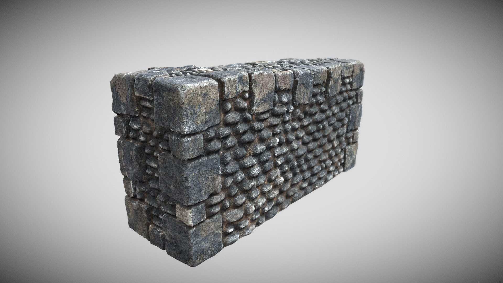 Stone Wall - Low-poly Rock Game-ready Model - Buy Royalty Free 3D model ...