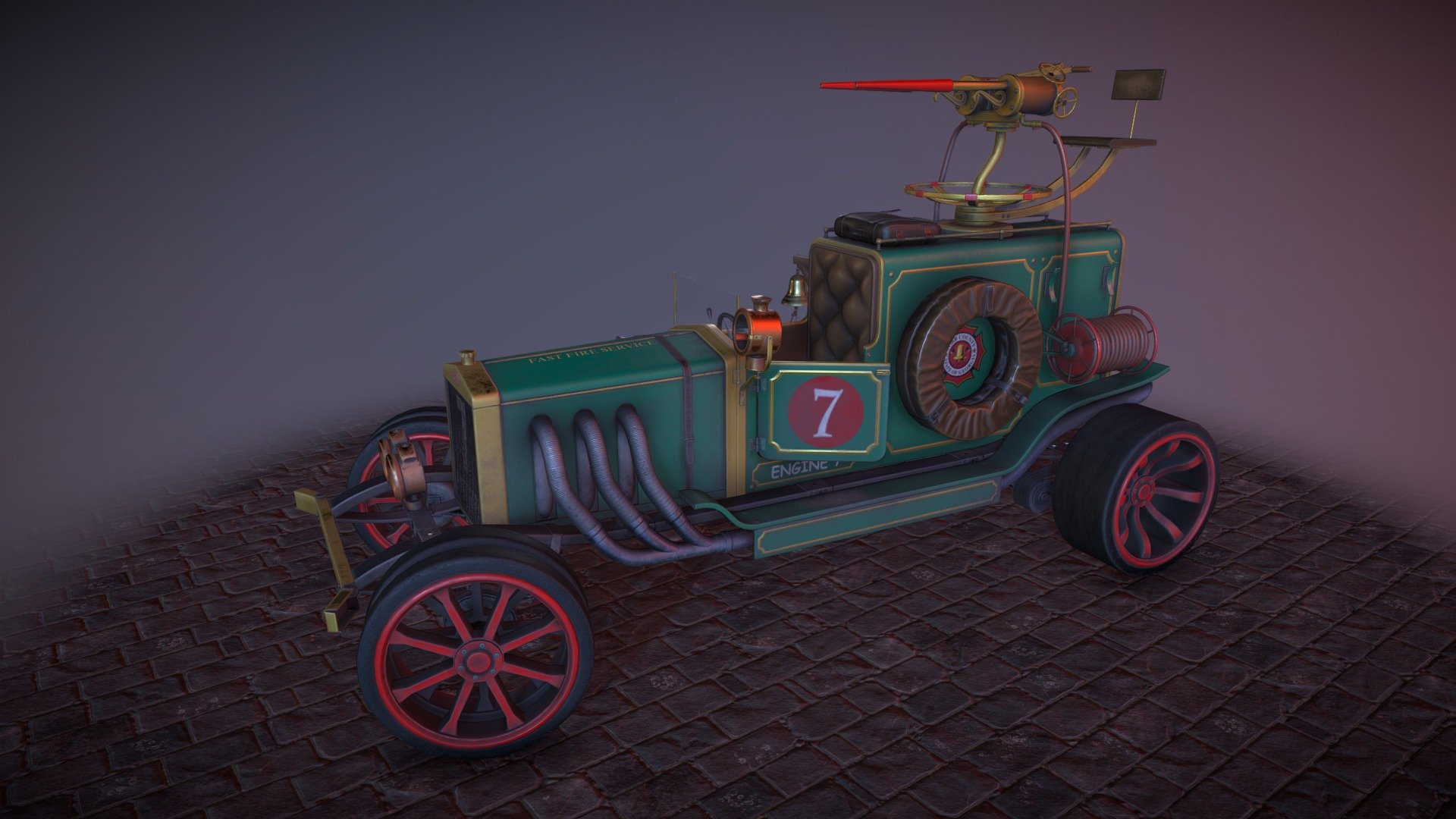 Fire engine - 3D model by Tiandong [5482f7f] - Sketchfab