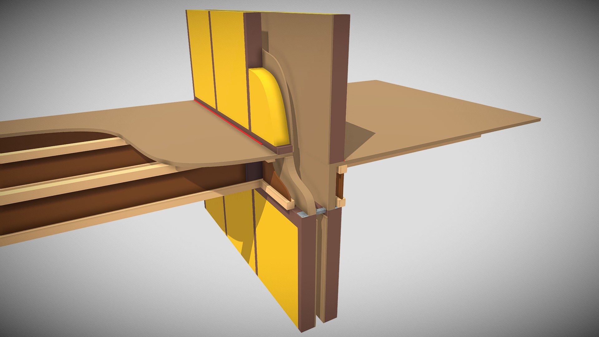 Timberframe I-Joist floor Perp to Party Walls - Download Free 3D model ...
