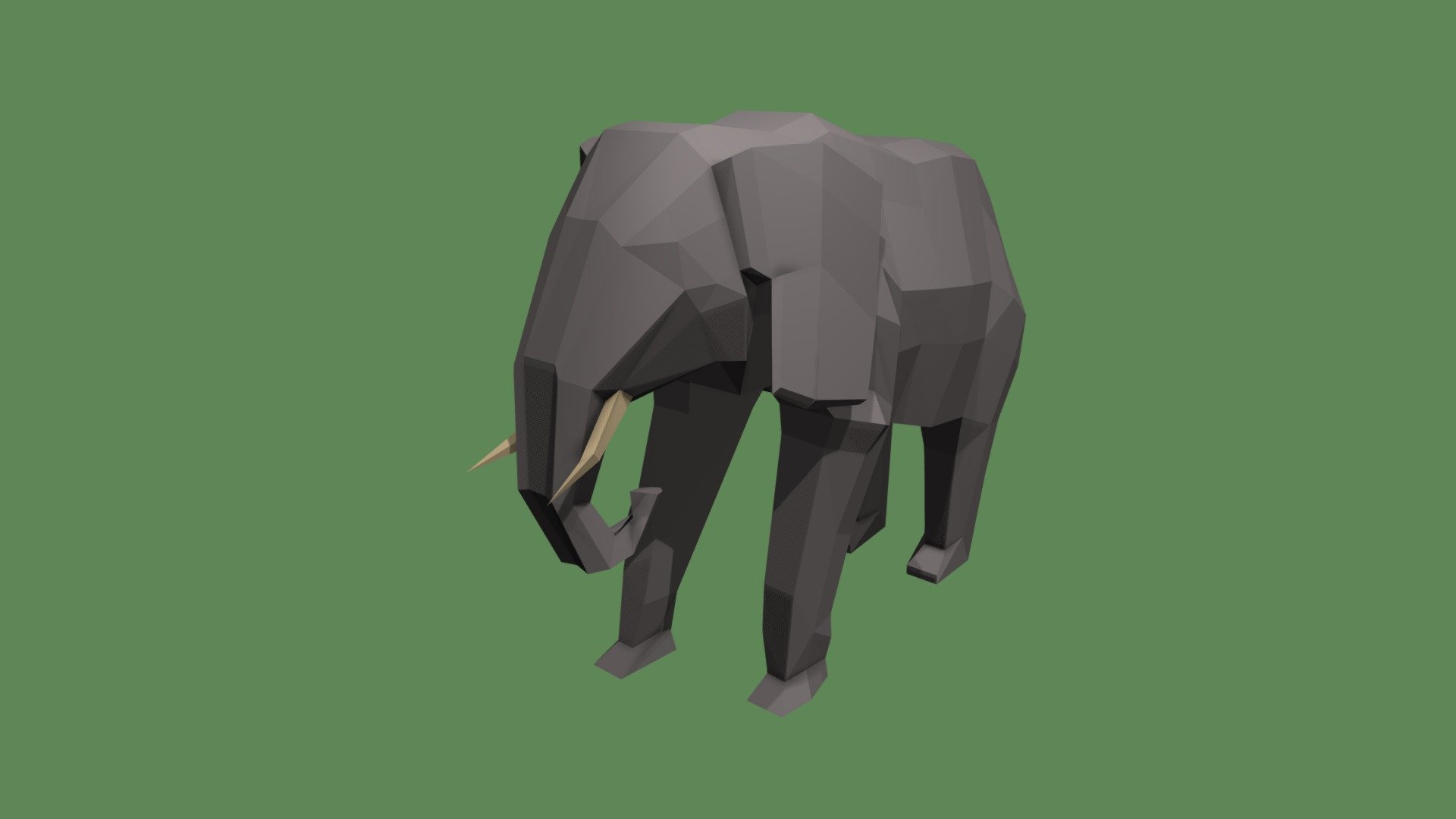 low poly elephant WIP - 3D model by llobroski [5492785] - Sketchfab
