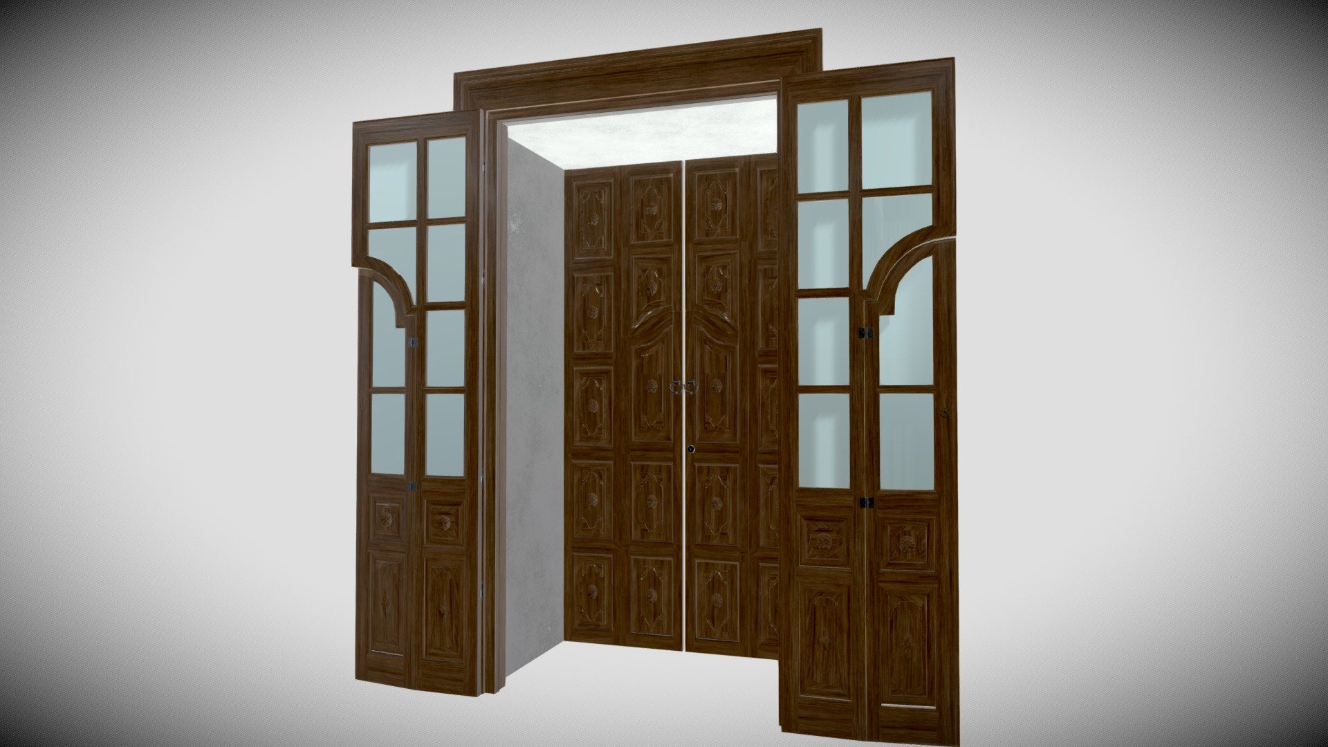 Double_door - Download Free 3D model by NETINFO [54957b1] - Sketchfab