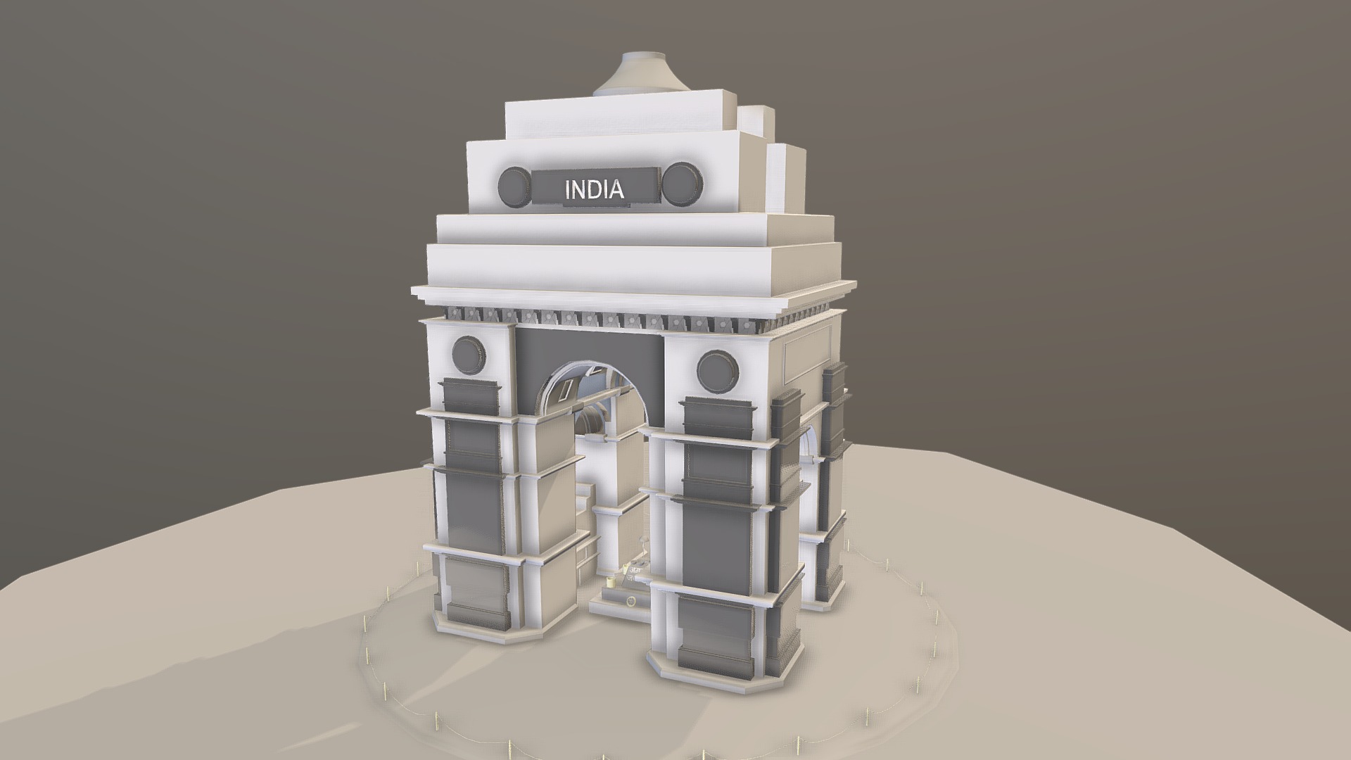 India Gate High Poly Model - 3D model by Karan Sahu (@cgkaran) [549cc08 ...