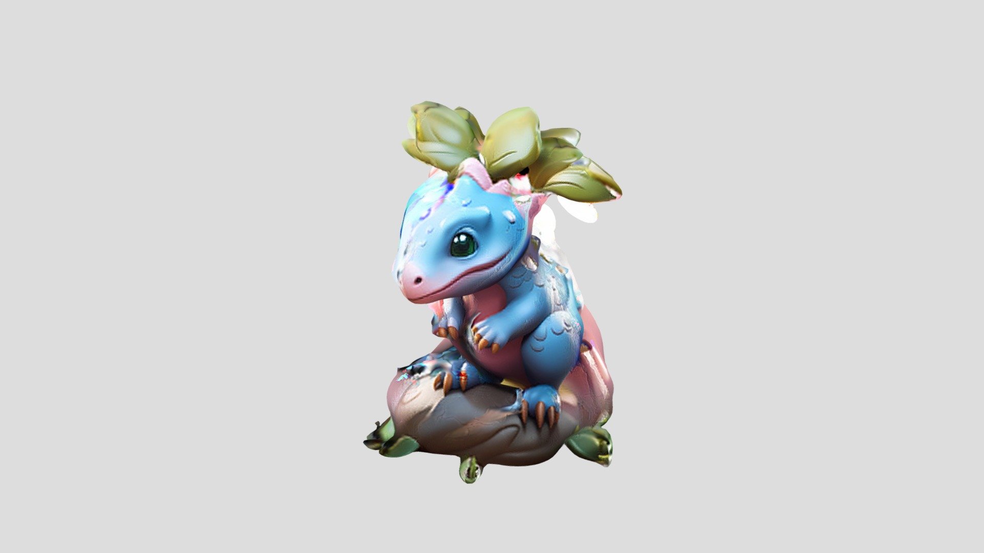 Blue Dinosaur Statue A small blue dinosaur st - Download Free 3D model ...