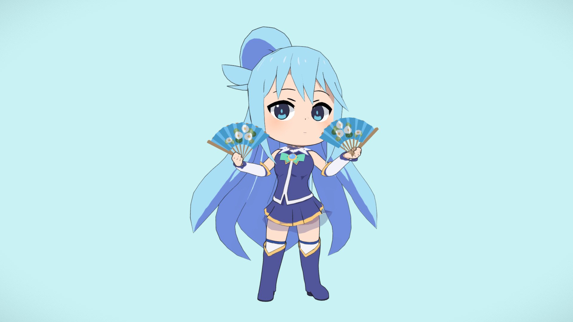 Aqua | Anime chibi model - Download Free 3D model by Partaevil [549de66 ...