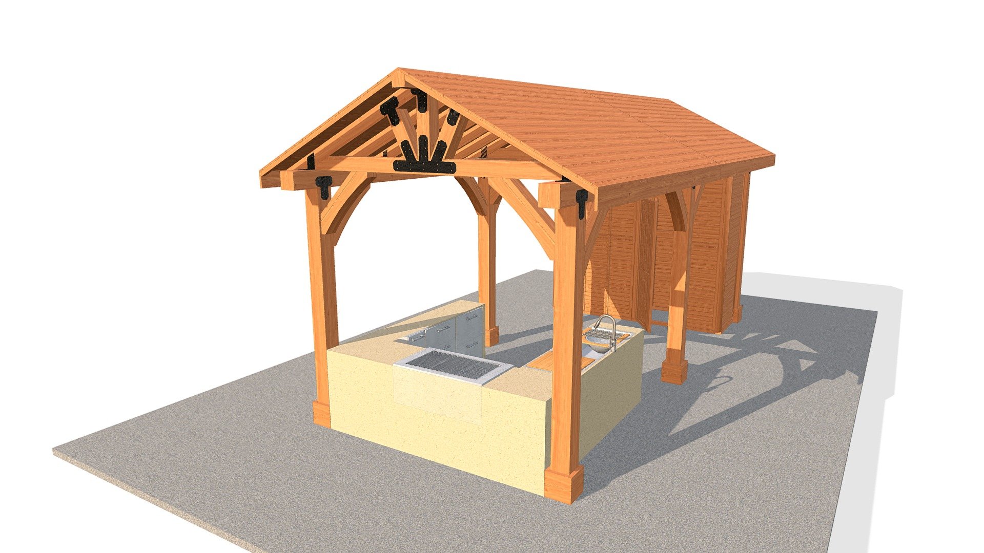 Custom Thick Timber Pavilion 24' L x 12' W - 3D model by Conceptual ...
