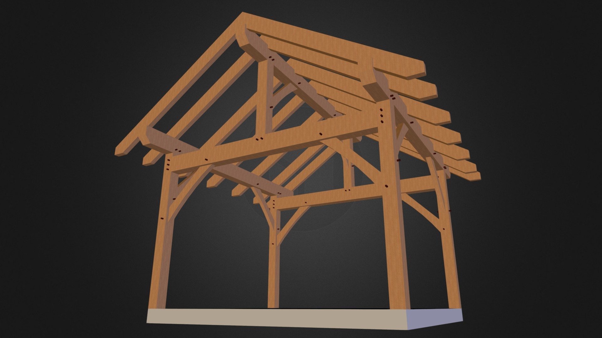 12x14 Timber Frame - 3D model by Timber Frame HQ (@timberframehq ...