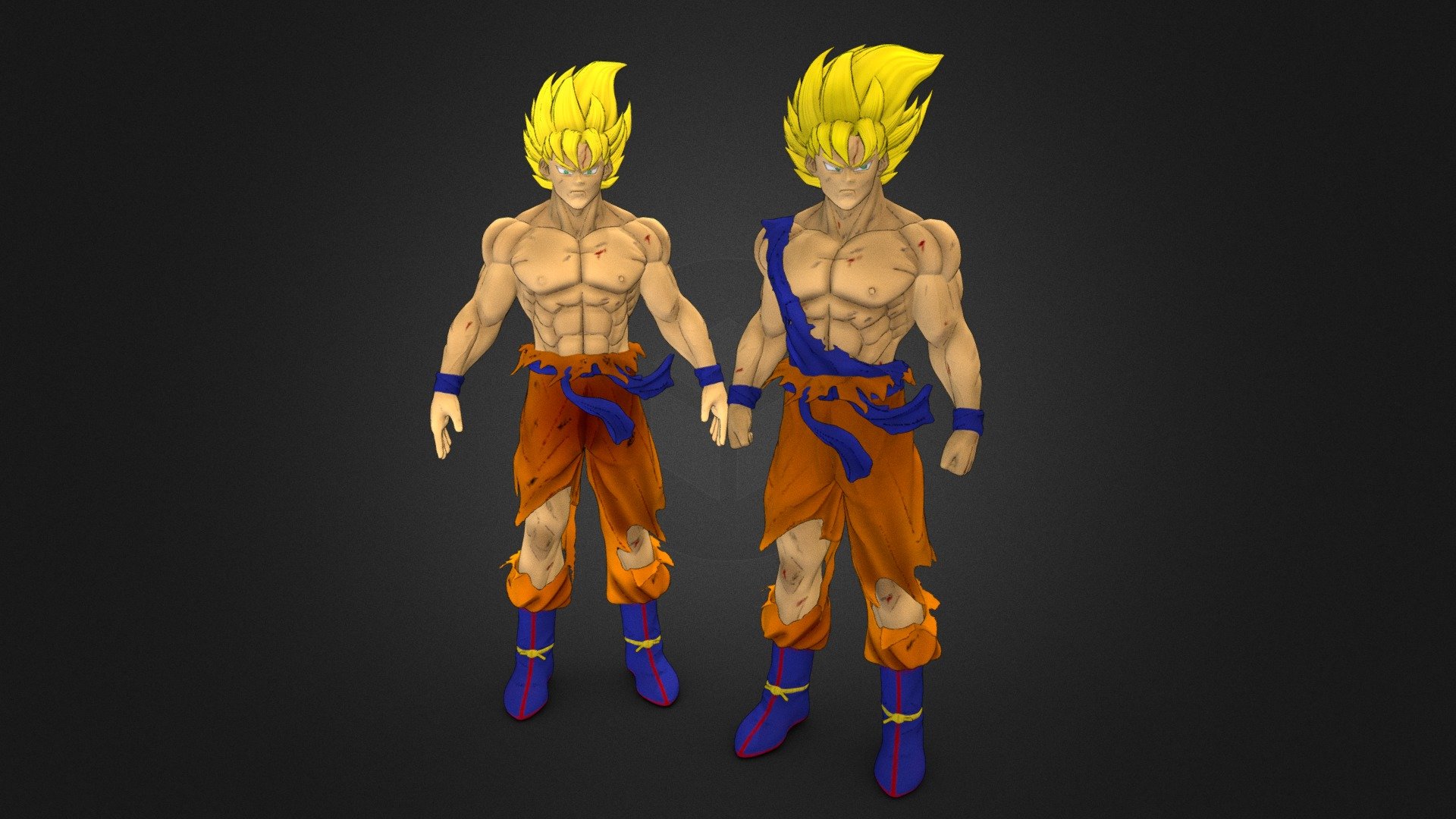 Super Saiyan Goku - 3D model by BraineyBites [54a5835] - Sketchfab