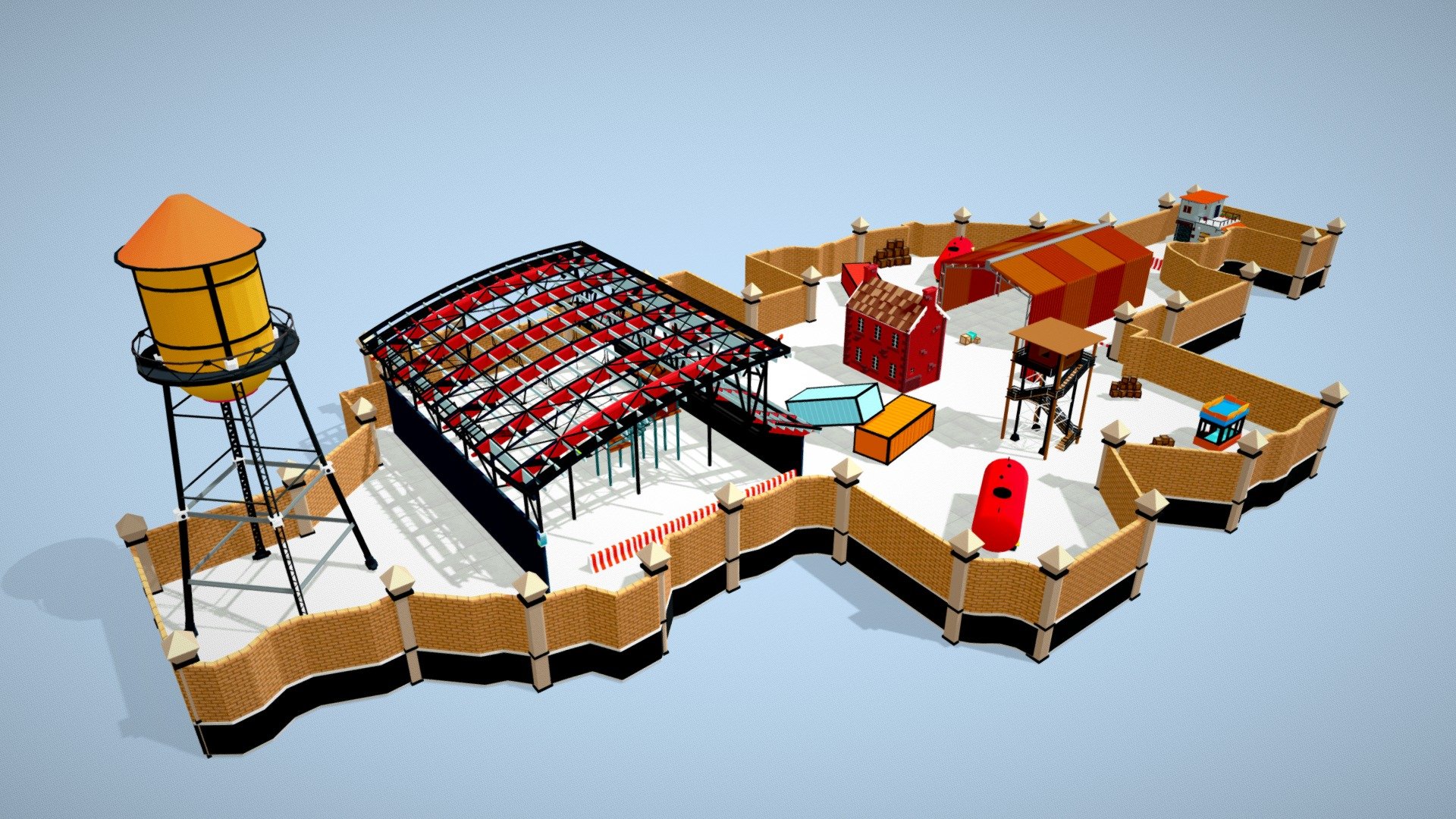 TDM MAP - 1 - FPS Game Environment - Low poly 🎮 - Buy Royalty Free 3D ...