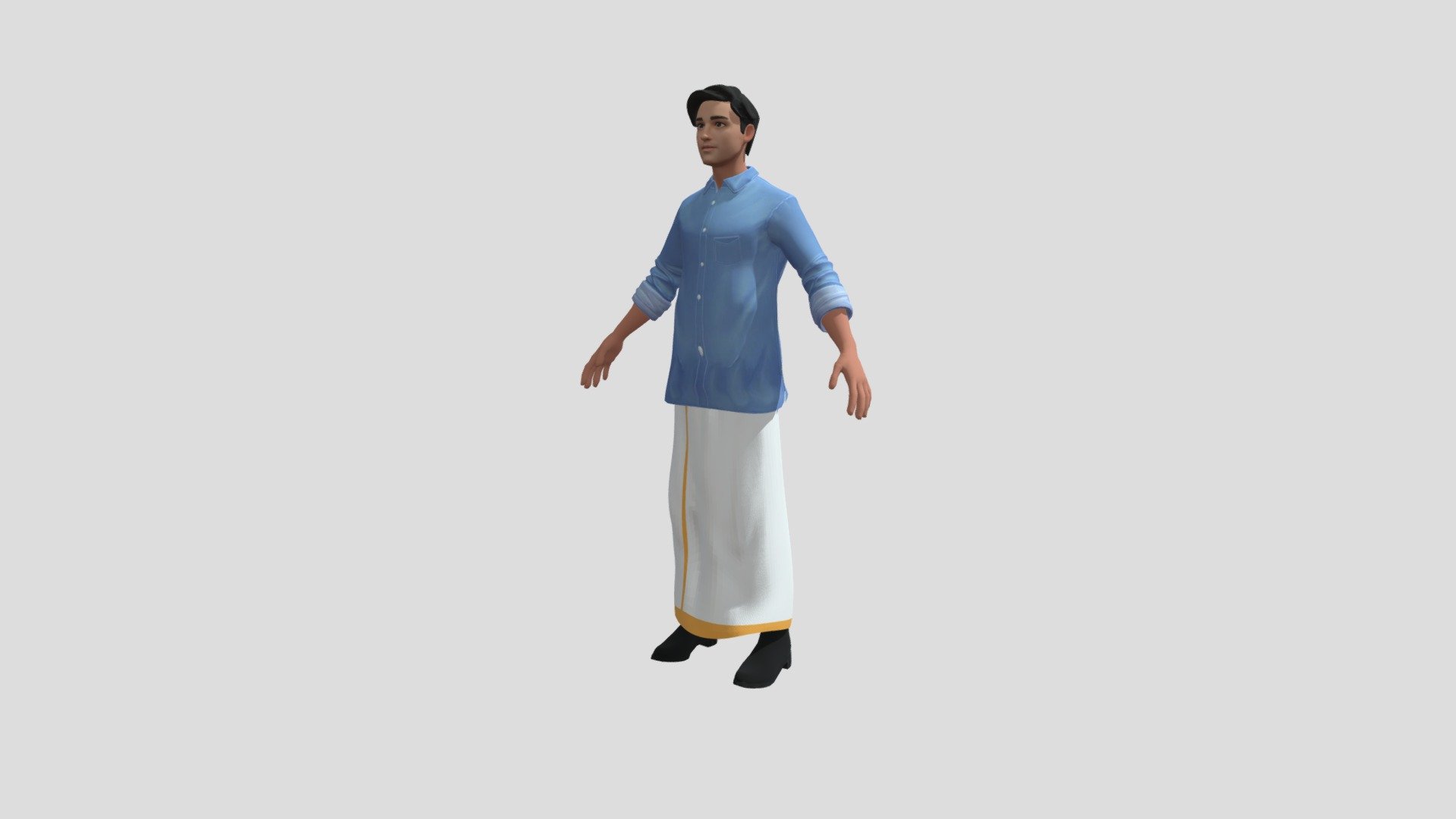Indian Man In Dhoti - Download Free 3D model by anandmohan662 [54b9e05 ...