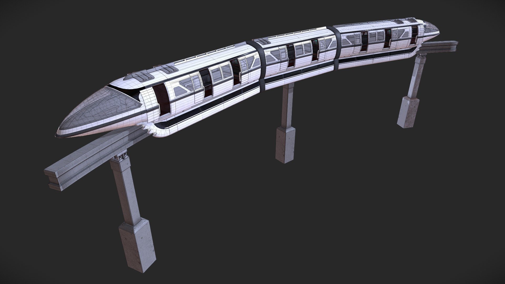 Silver Star Monorail - 3D model by owenwb68 [54bc14a] - Sketchfab