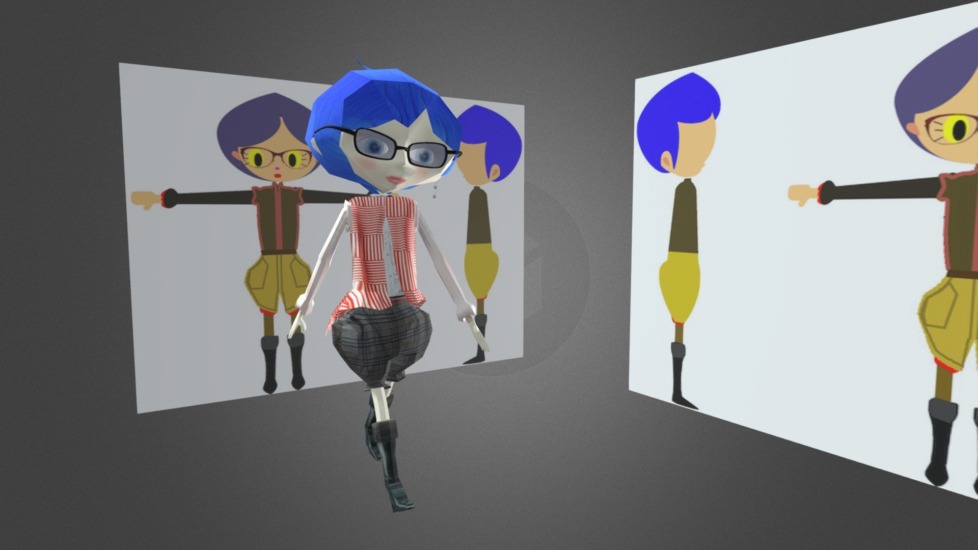 Girl Walk - 3D model by 陳百薰 Pai-Hsun (@paihsun0602) [54bcbd2] - Sketchfab