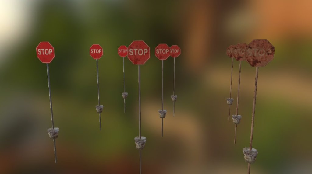 Stop Sign Scene - 3D model by impactit [54c1fbd] - Sketchfab