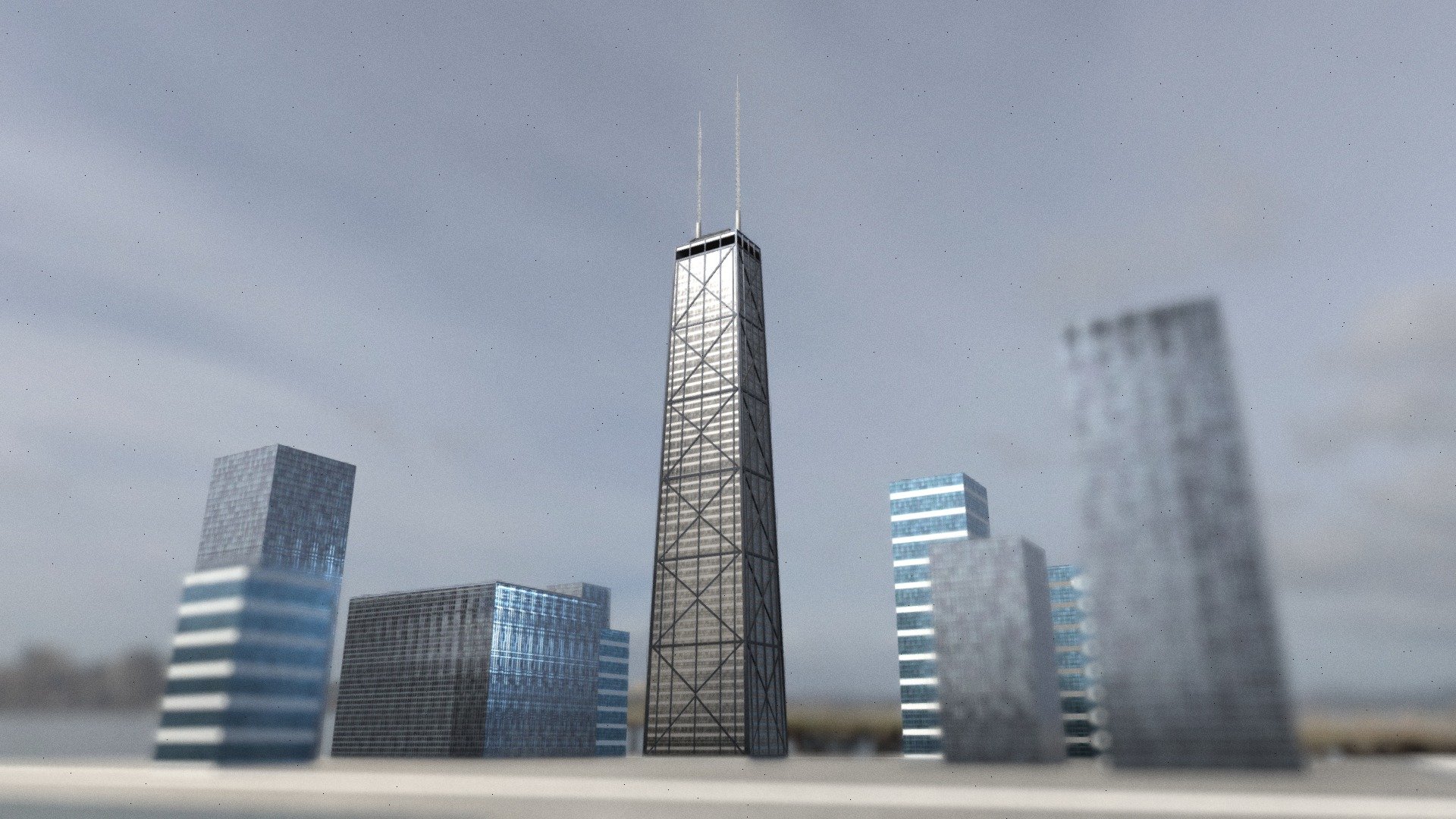 John Hancock Tower 875 North Michigan Avenue - 3D model by ...