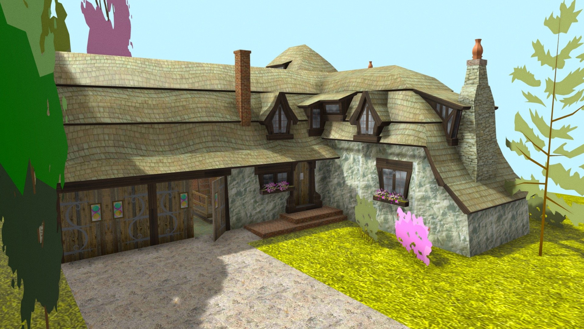 Summer Cottage - Download Free 3D model by Katydid (@Katydid.) [54c7c4f ...