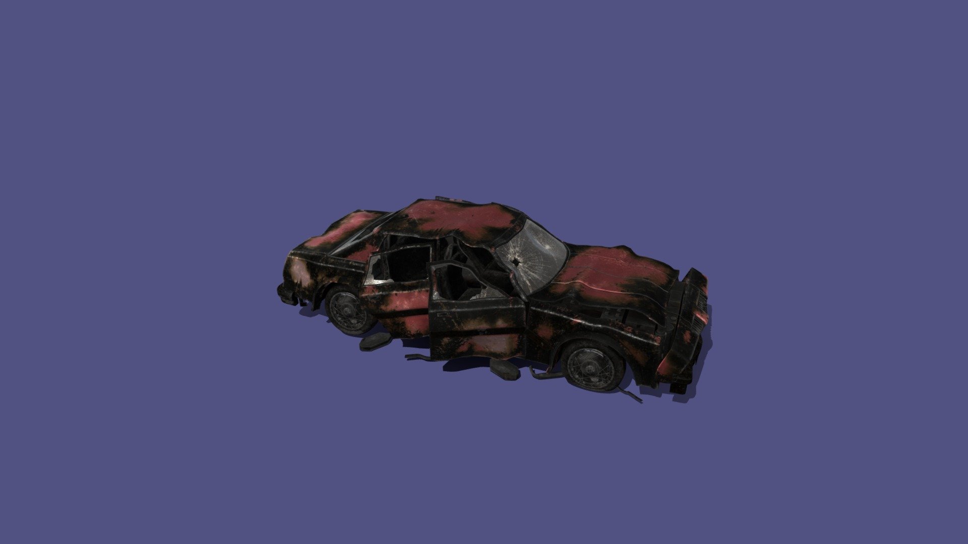 Wrecked car - 3D model by Zainnaufal [54c8a8a] - Sketchfab