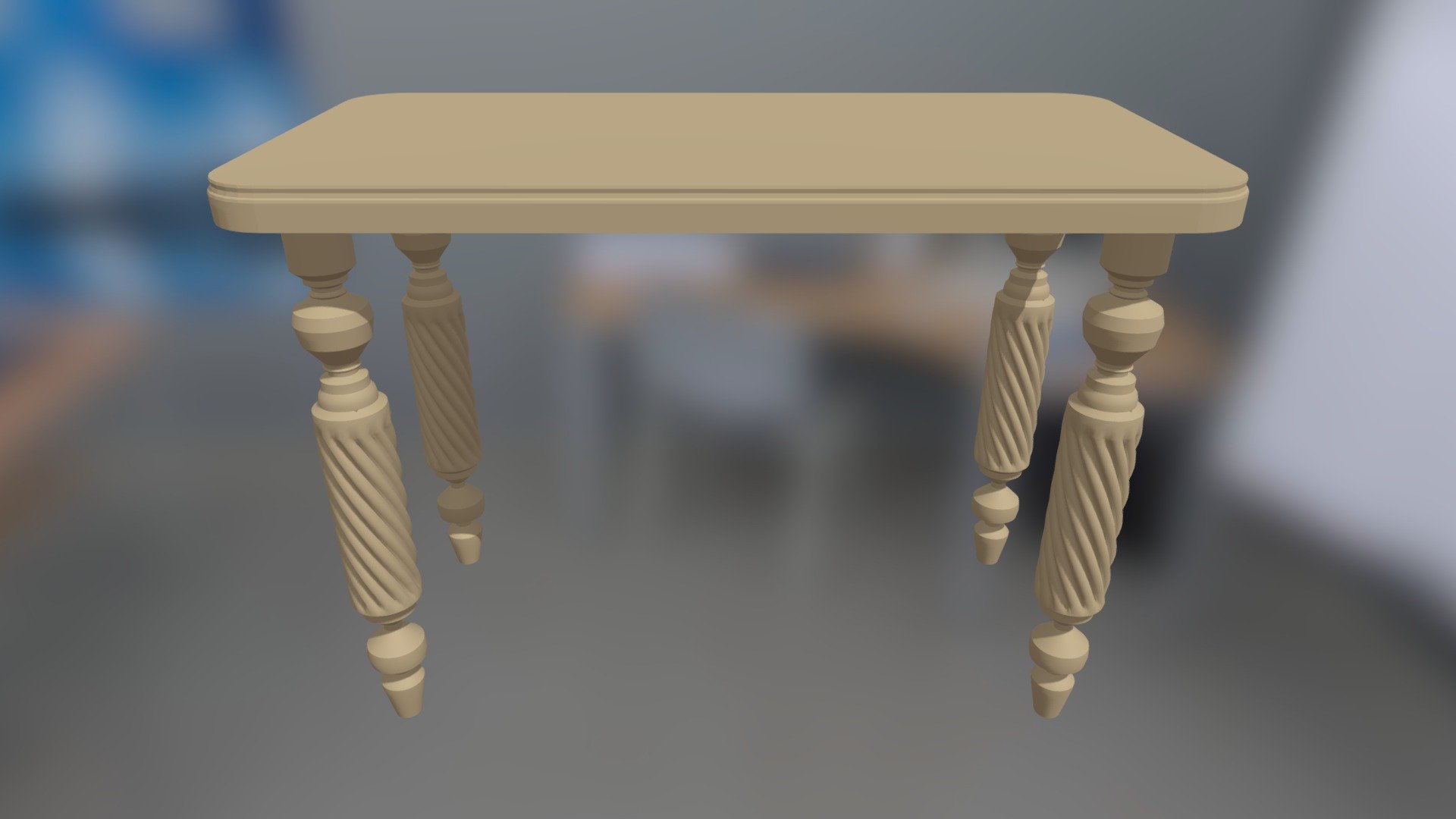 Table With Carved Twisting Legs - Download Free 3D model by milaink ...