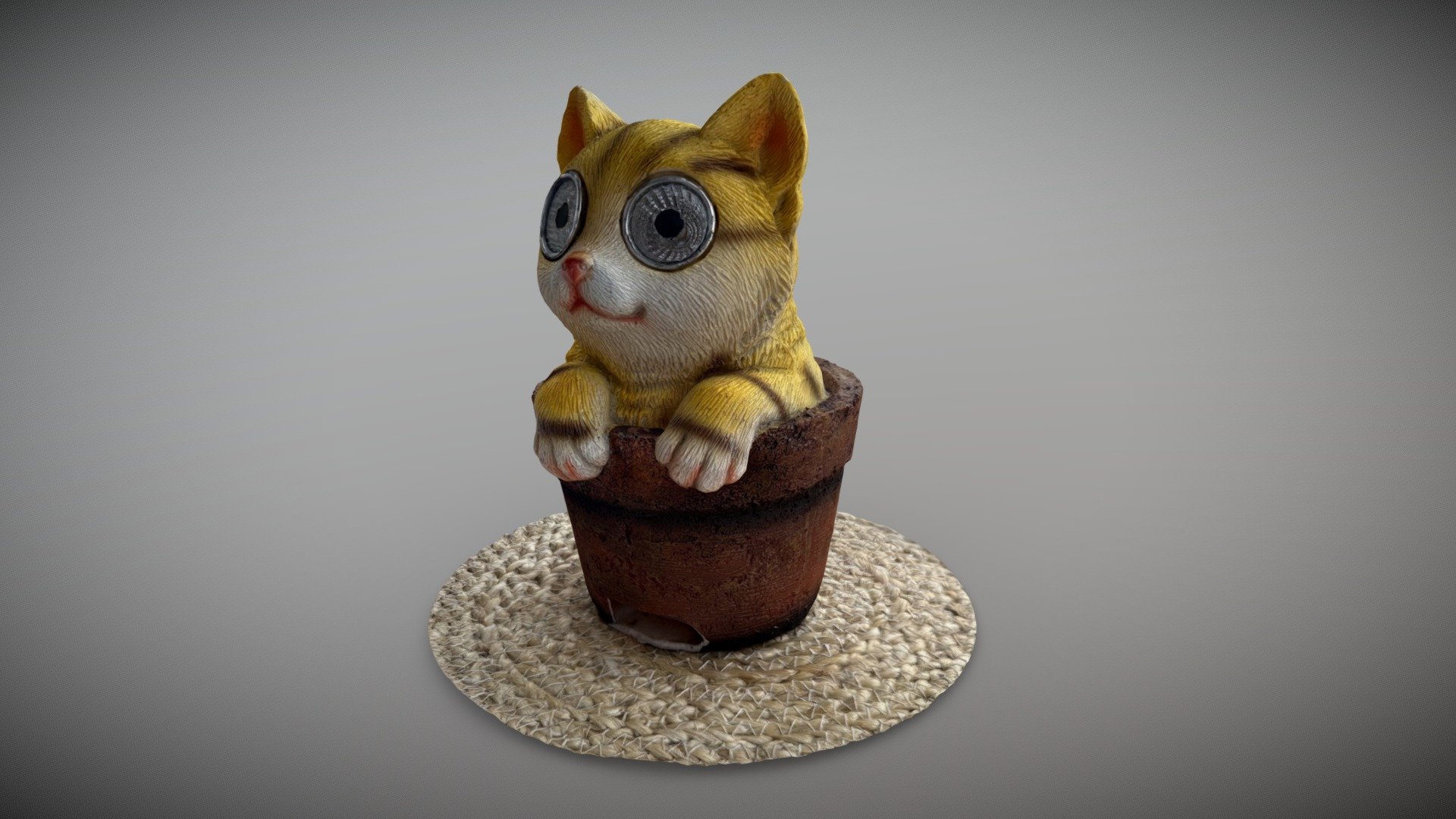 Solar powered garden light. Cat figure - Download Free 3D model by ...