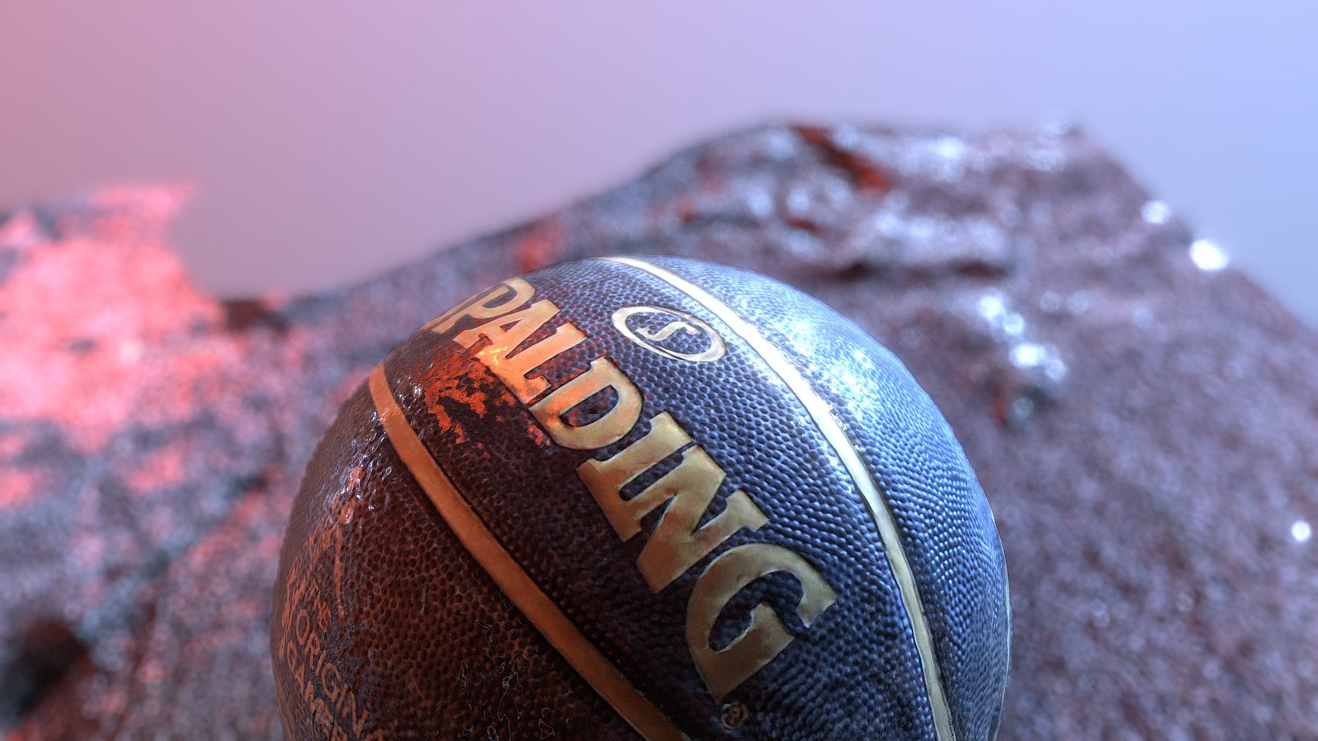 Detailed Spalding Basketball - Black/Gold - Download Free 3D model by ...