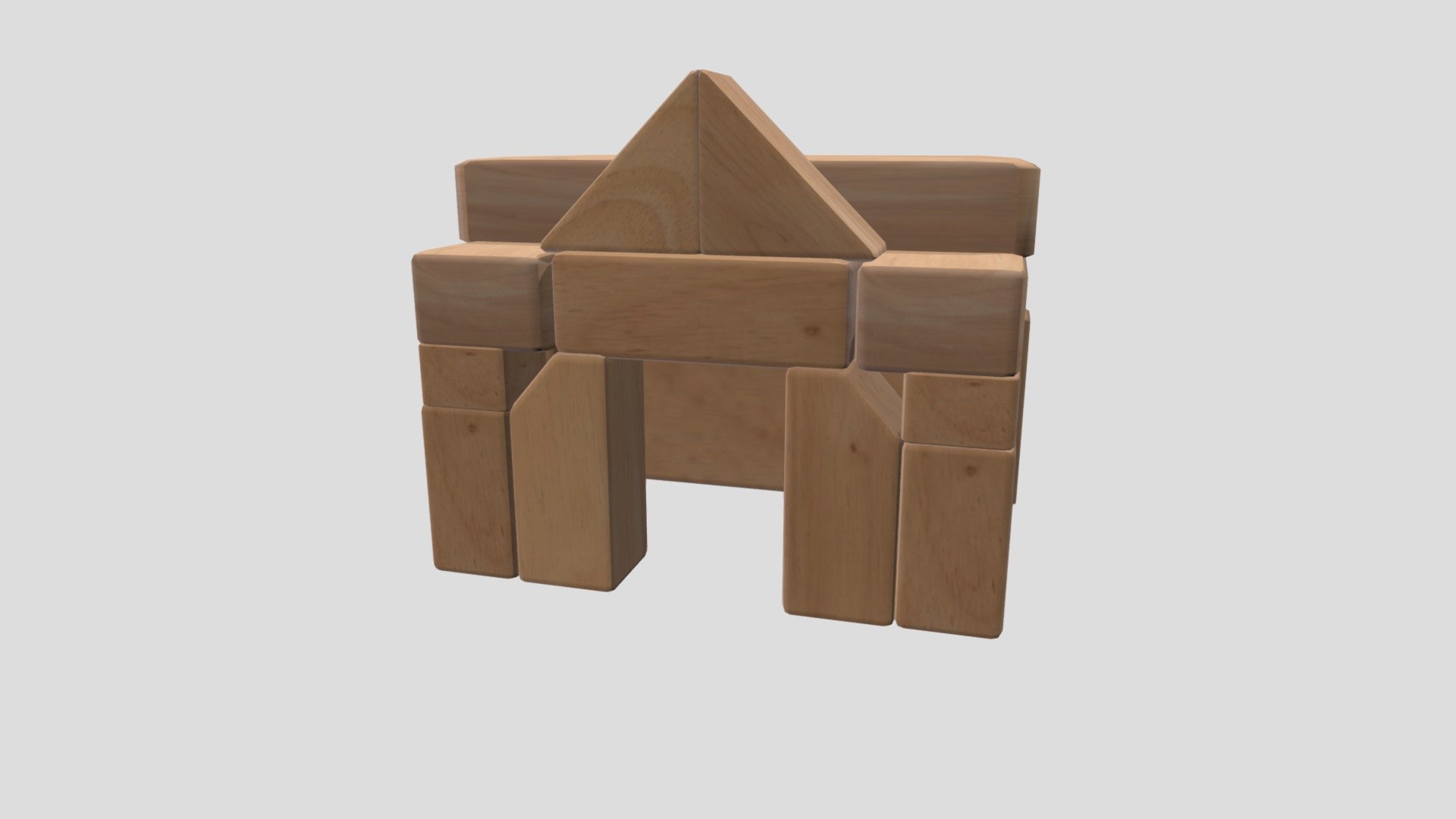 Wooden Block House - 3D model by nengarivo [54d5fc8] - Sketchfab