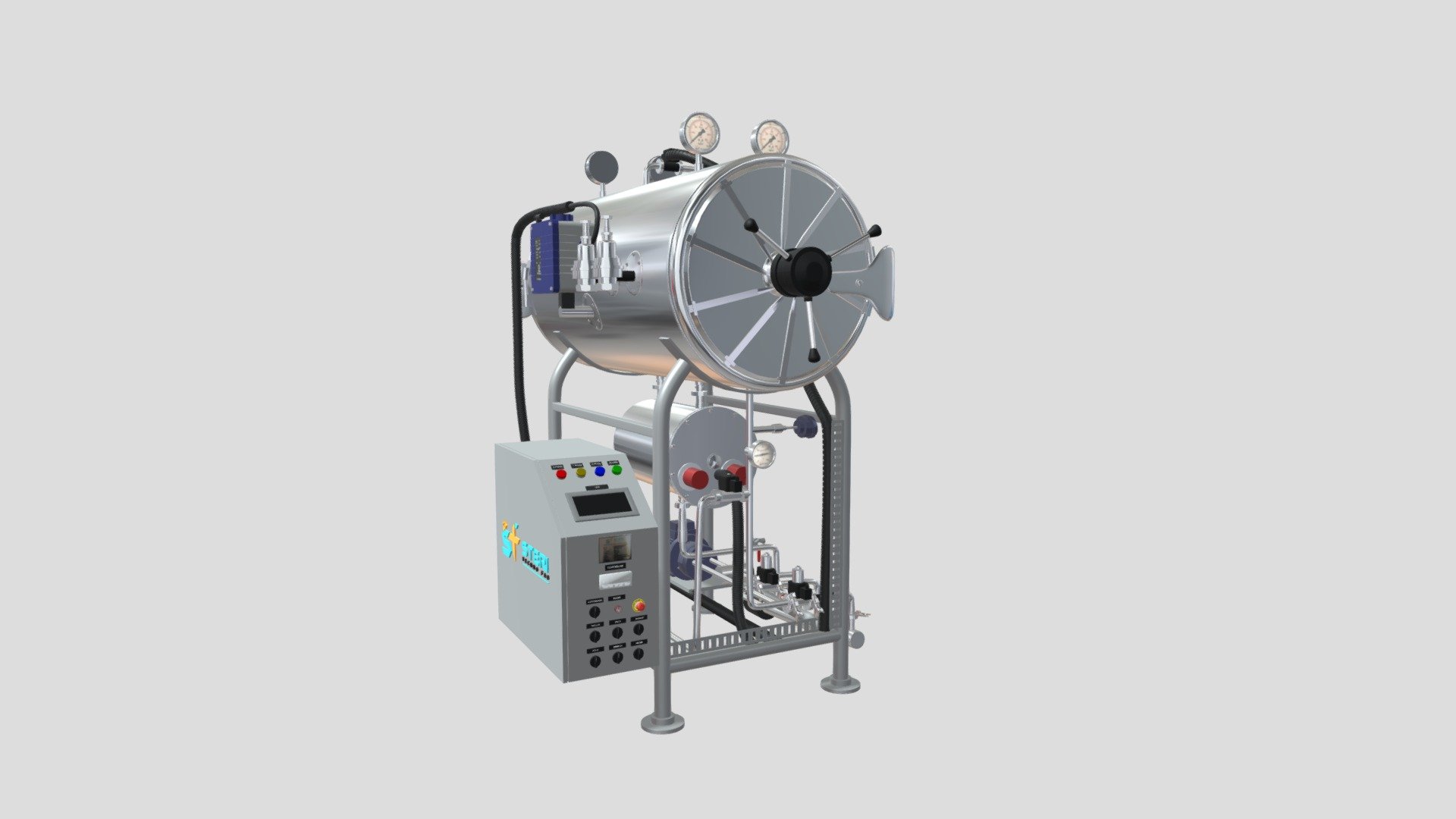 Cylindrical Autoclave - 3D model by contact2exposit [54d7d23] - Sketchfab