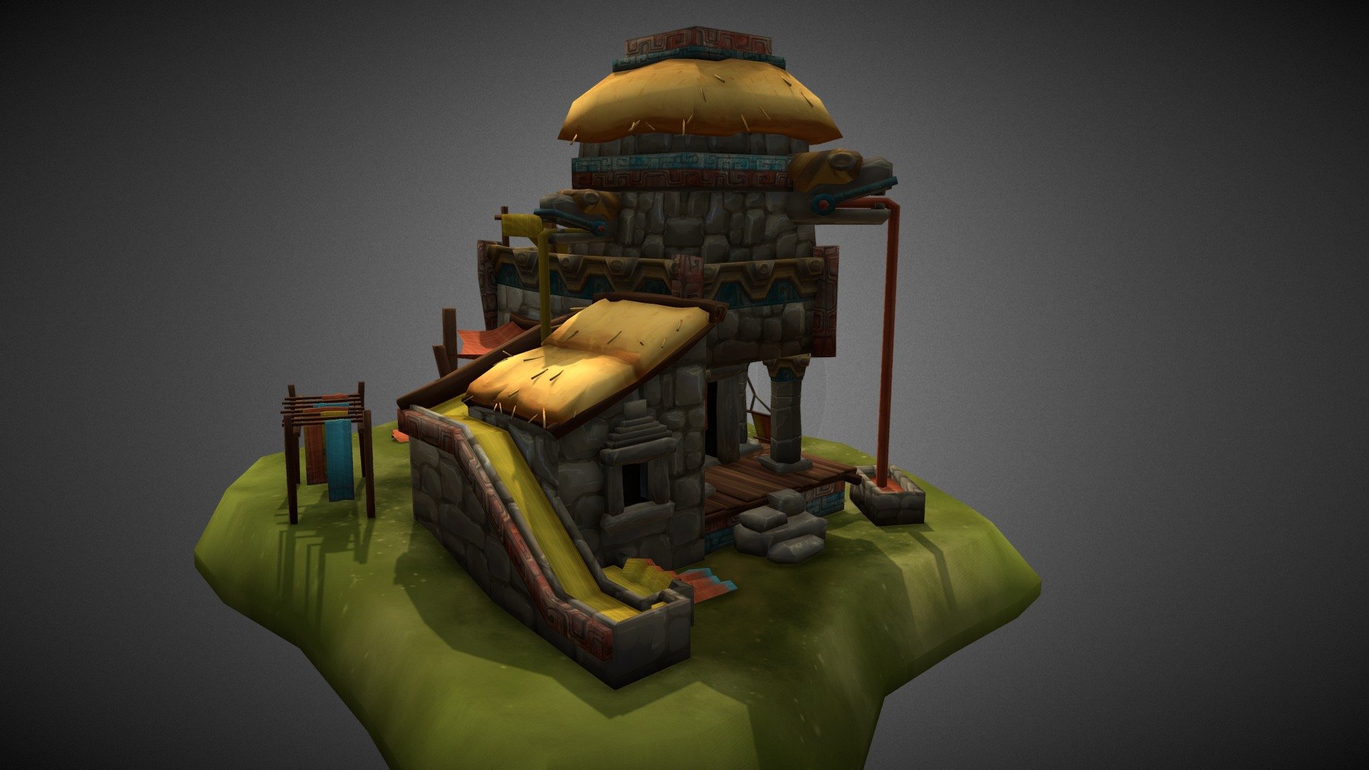 Game Art Aztec house - 3D model by Lieke van den Berk (@xjelieke ...