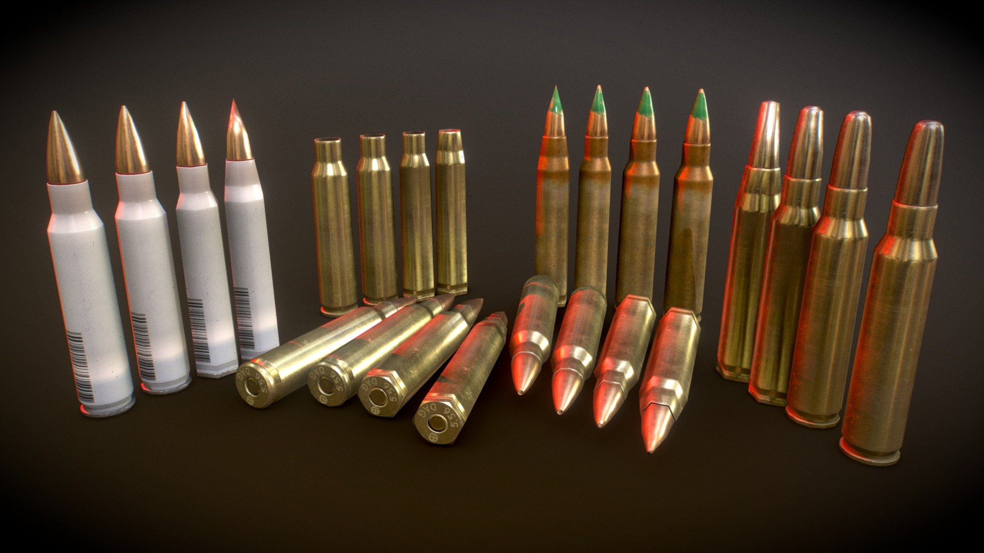 5.56x45mm Bullets - Buy Royalty Free 3D model by ChickenHatMan [54e24a1 ...