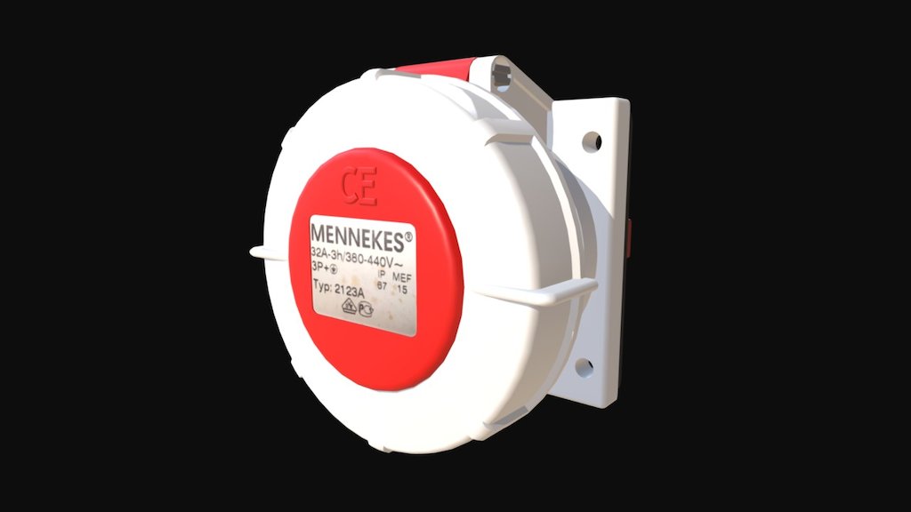 MENNEKES #2123 PMS 32A/4P/400V/3H IP67 - 3D model by BH-eStore [54e6488 ...