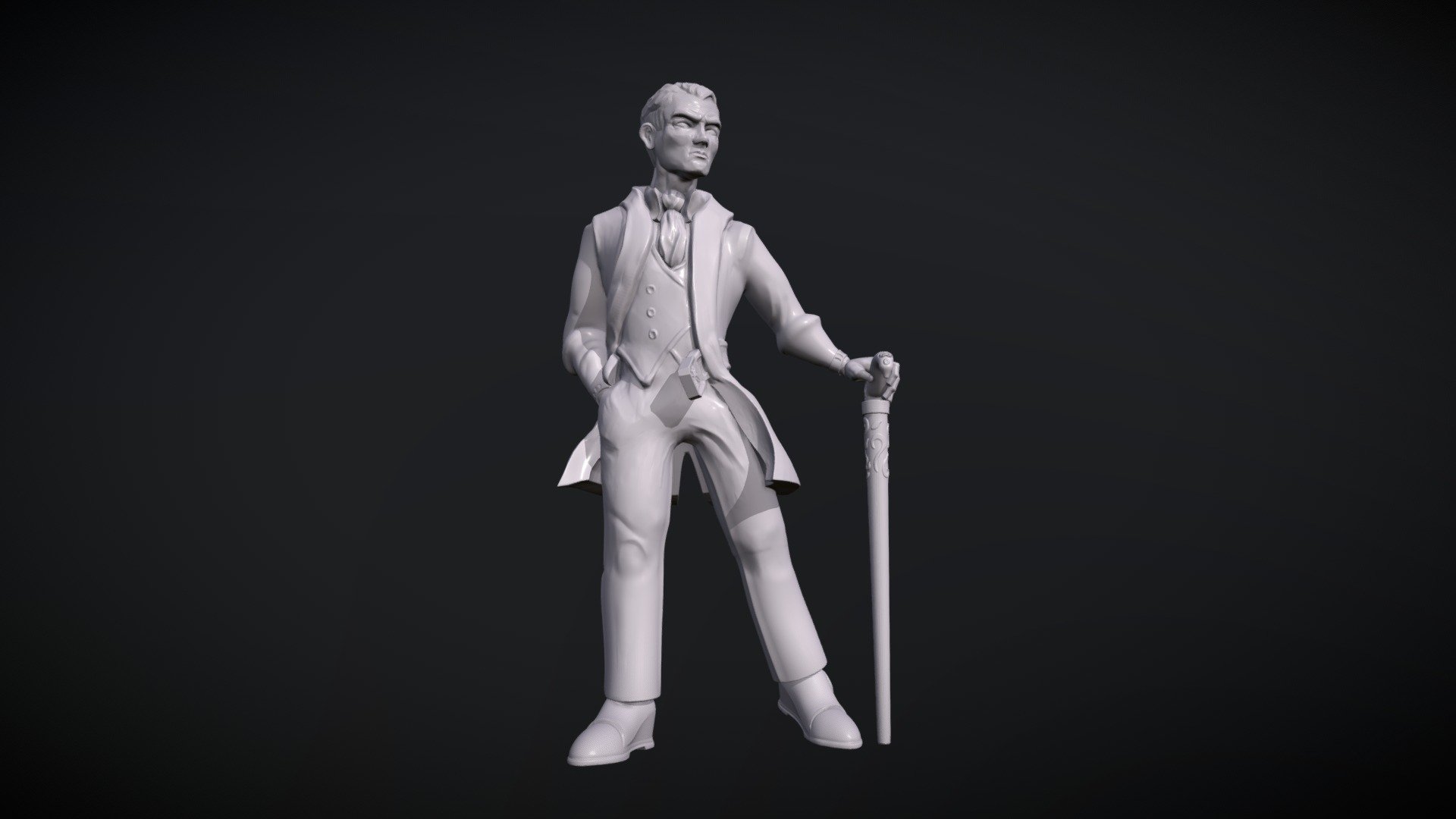 Noble with cane miniature - Download Free 3D model by Vindr Damsgard (@vindr) [54ecc50] - Sketchfab