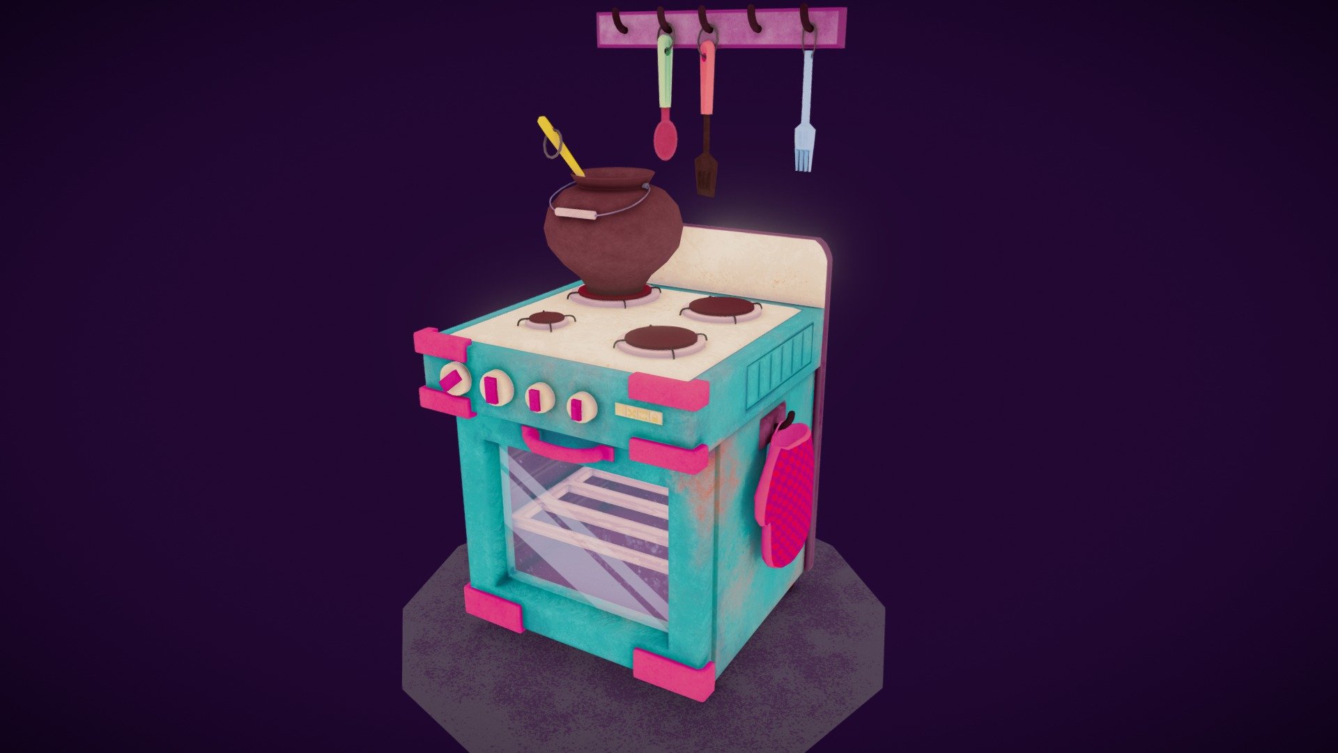 Cute Oven :) - Buy Royalty Free 3D model by Nathalia.Sierra [54ed925 ...