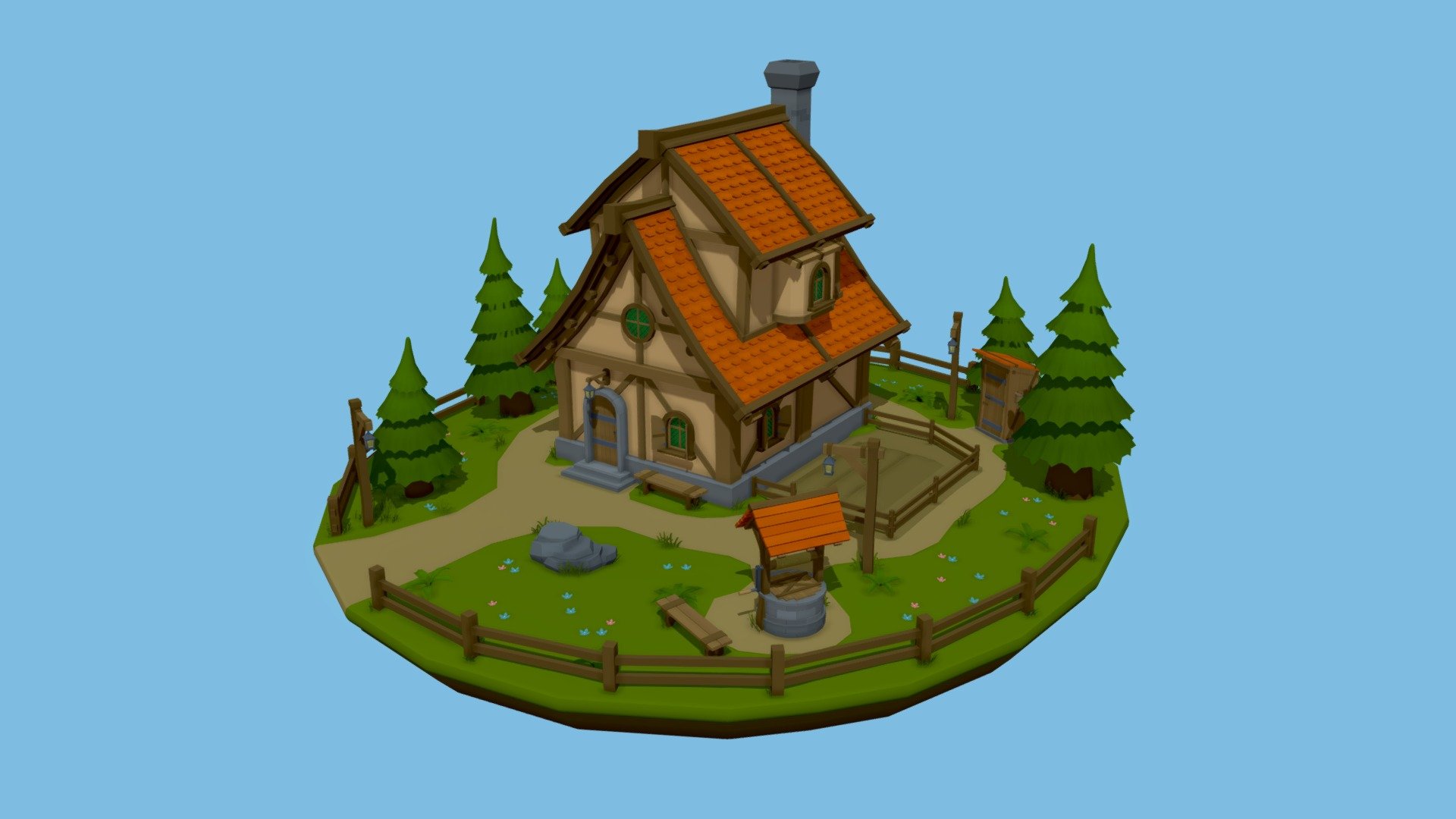 Stylized medieval house - Download Free 3D model by Pixman (@Pixmani ...