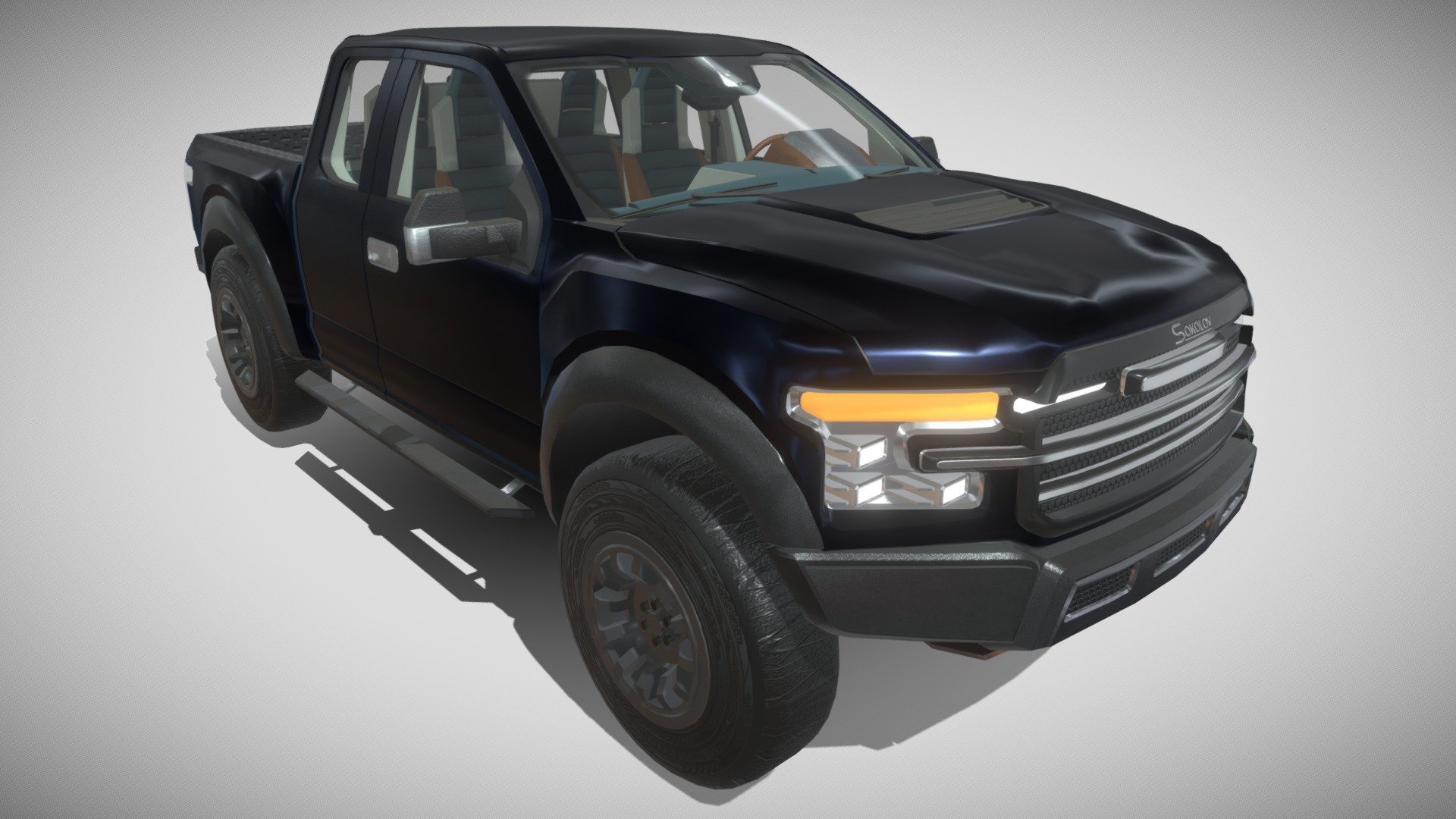 Vehicle - Pickup Truck (Black) - Buy Royalty Free 3D model by Mixall ...
