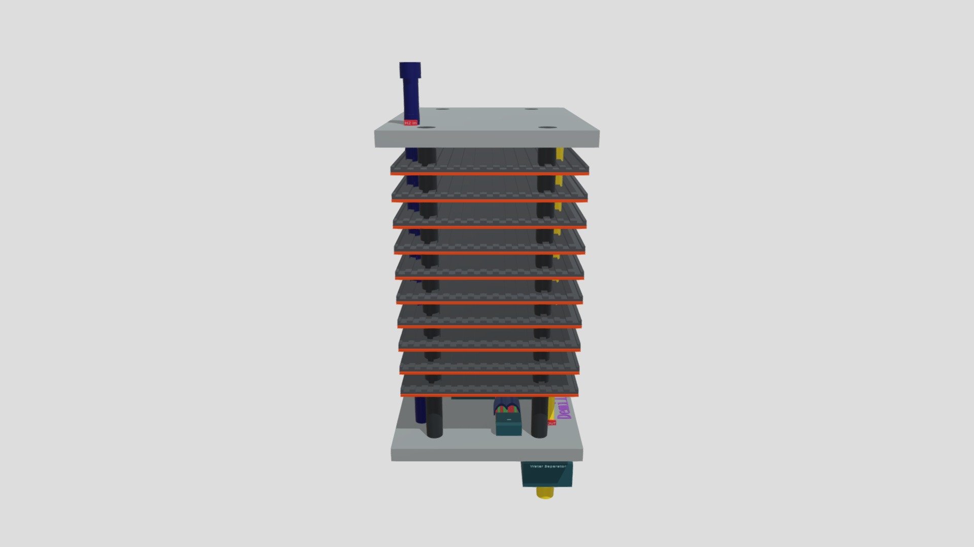 HTPEM Fuel Cell Stack - 3D model by 2D3DYESD [550b850] - Sketchfab