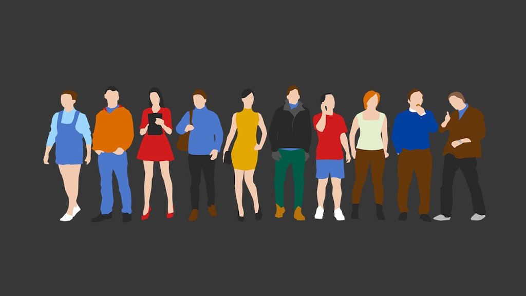 Colored Lowpoly People Unlit - 3D model by kanistra [550f1f6] - Sketchfab