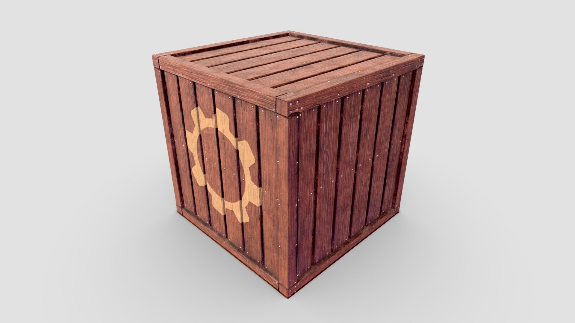 Steampunk Square Wooden Box - 3D model by DefaultBox [55105ec] - Sketchfab