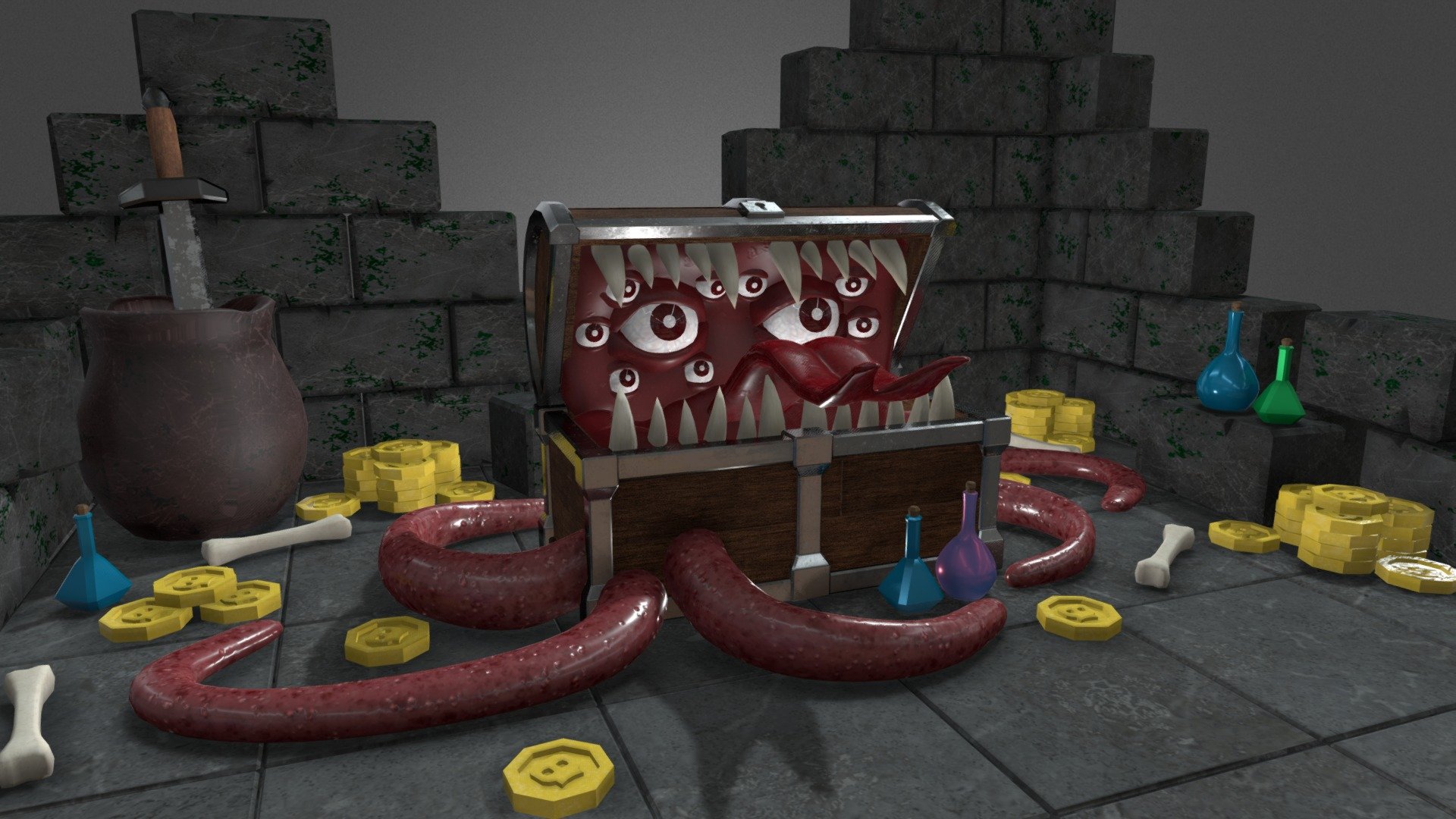 Dungeon Mimic - Download Free 3D model by DJHaski [5511a97] - Sketchfab