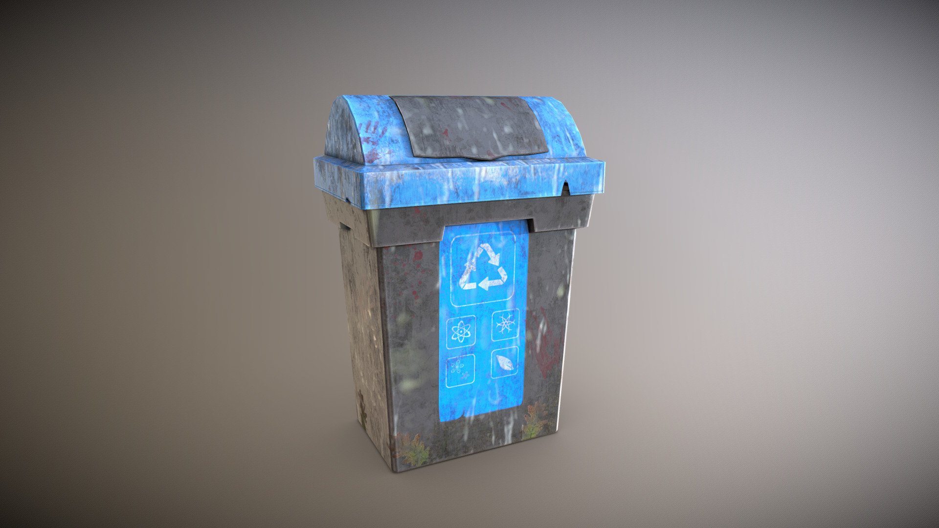 Blue recycle bin - Download Free 3D model by SUSUSUBE [5516523] - Sketchfab