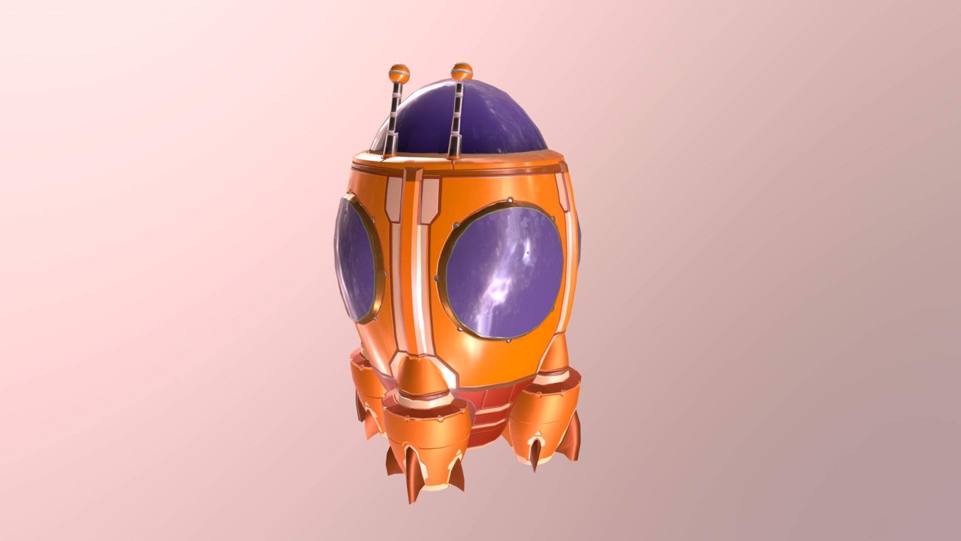 3D Capsule-Rocket (Cartoon) - 3D model by IgorAherne [55172ff] - Sketchfab