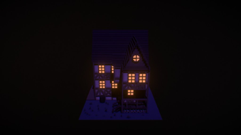 Medieval House at the night ! - 3D model by AlefRodrigues [551a988 ...