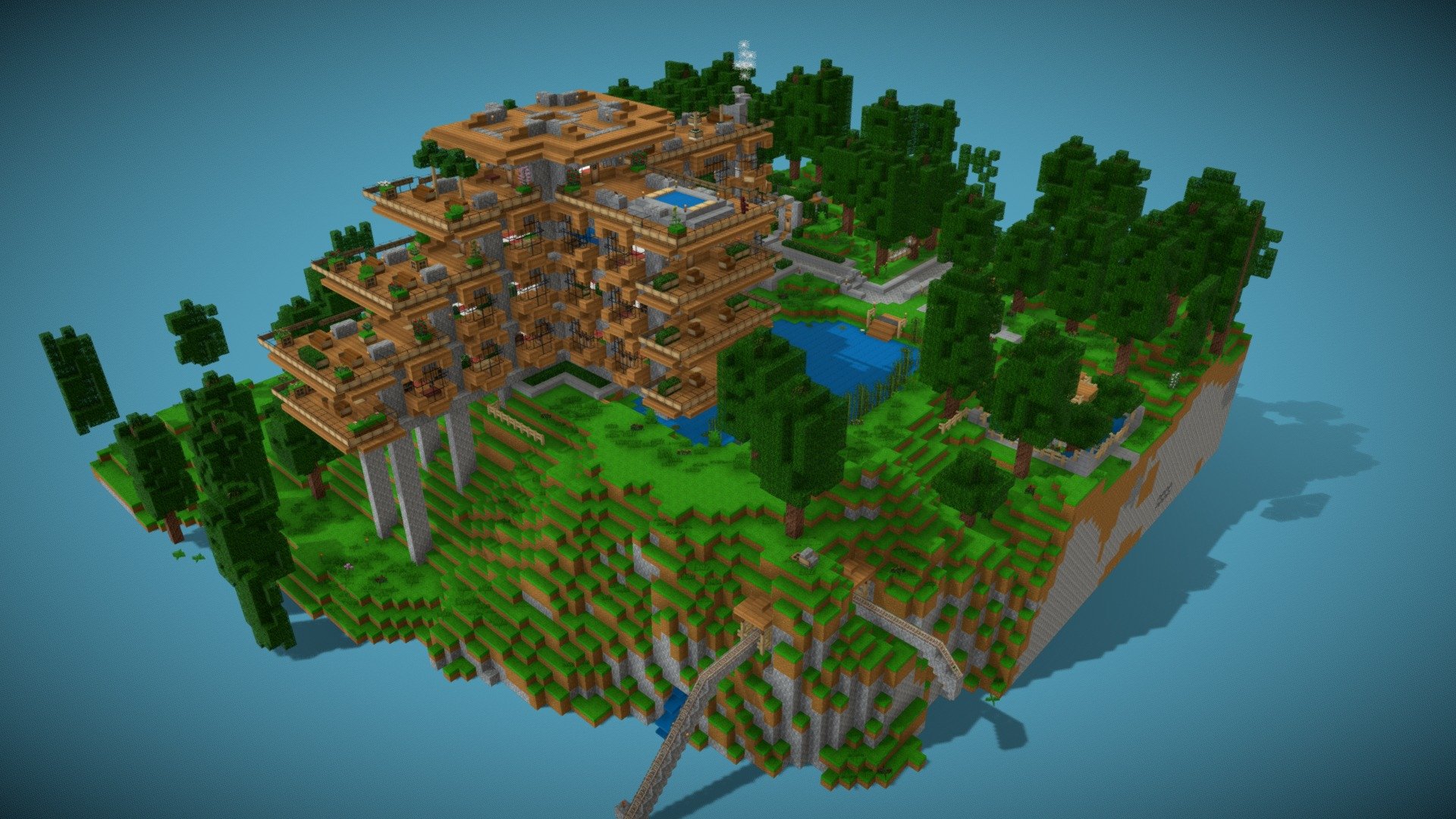 Hillside Manor - Minecraft - Download Free 3D model by cubical.xyz ...