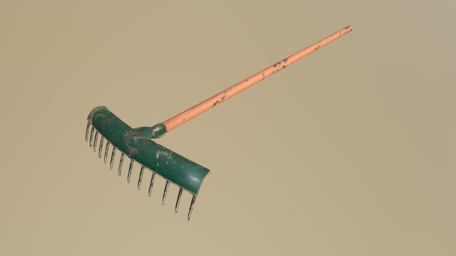 Game Ready Rake Green Worn Low Poly - Buy Royalty Free 3D model by ...