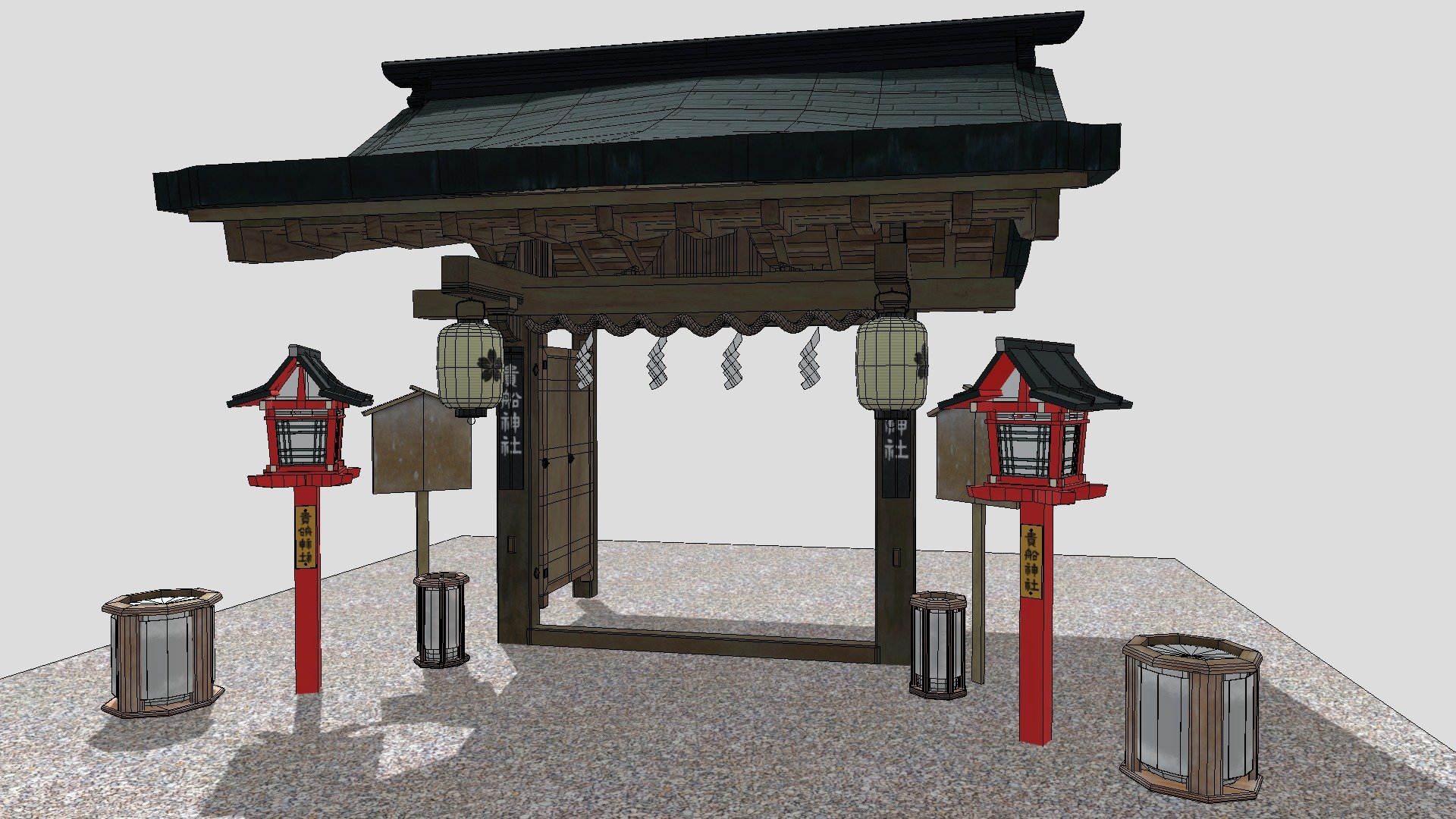 Japanese Shrine - 3D model by Trung Quang Dang (@Trung-Dang) [552bbd3 ...