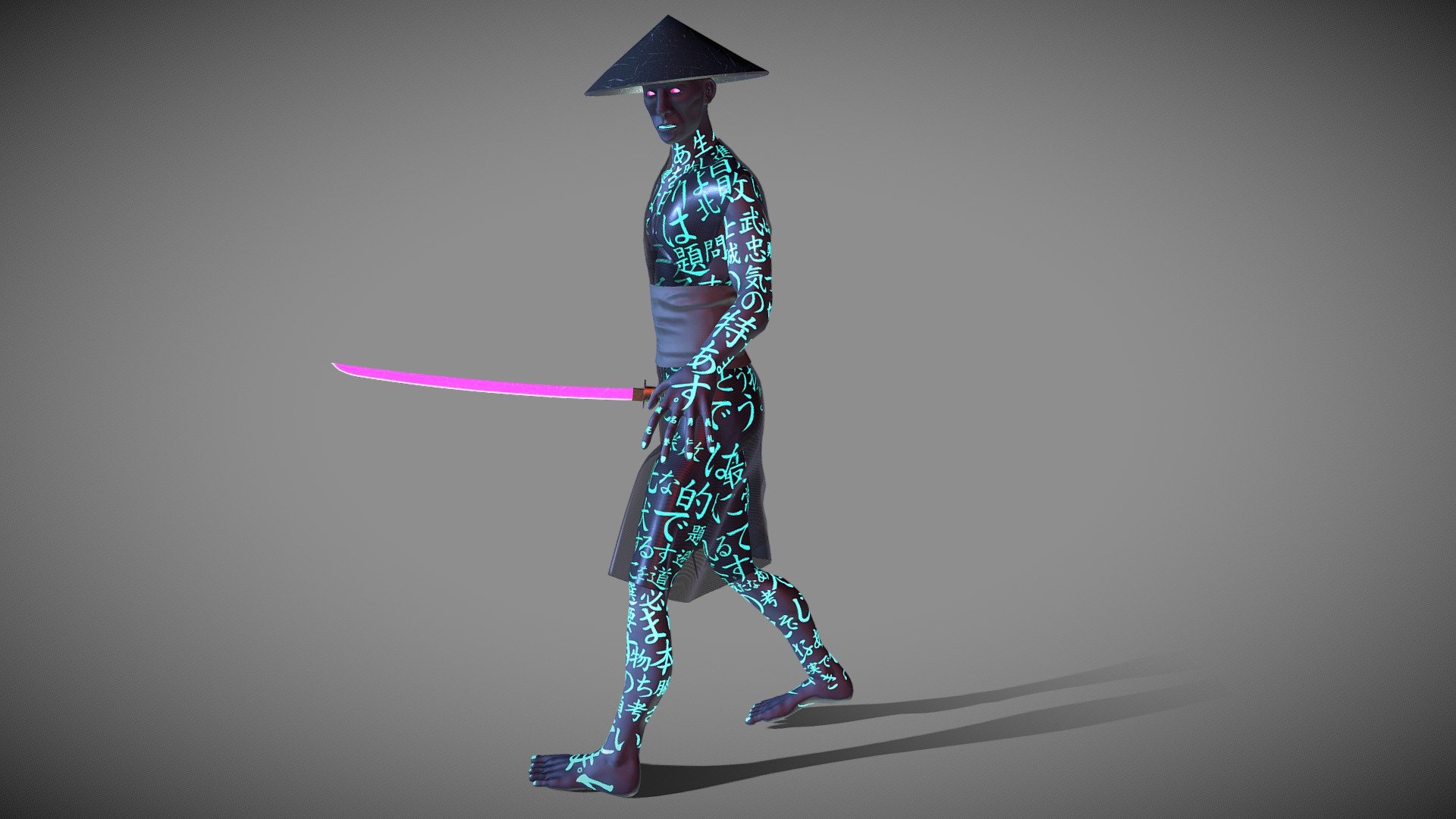 Neon Samurai - 3D model by count_zero [5538e85] - Sketchfab