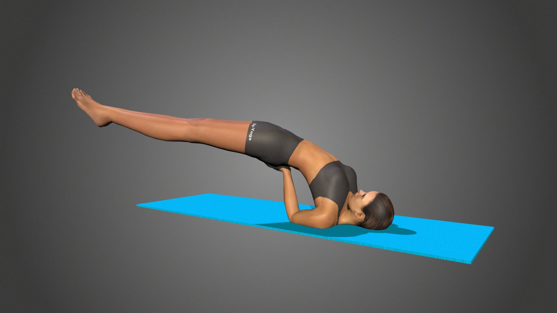 Yoga Pose Parsva Sarvangasana - Buy Royalty Free 3D model by Lily-Yoga ...