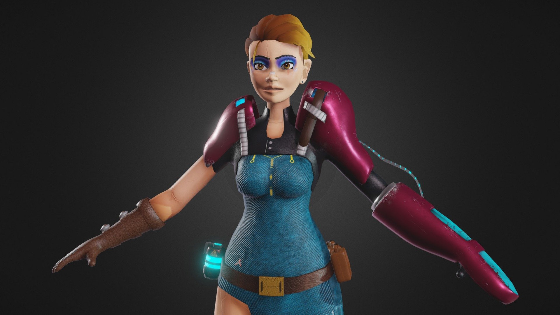Heroine character - 3D model by gameboi (@gameboi98) [553aa5d] - Sketchfab